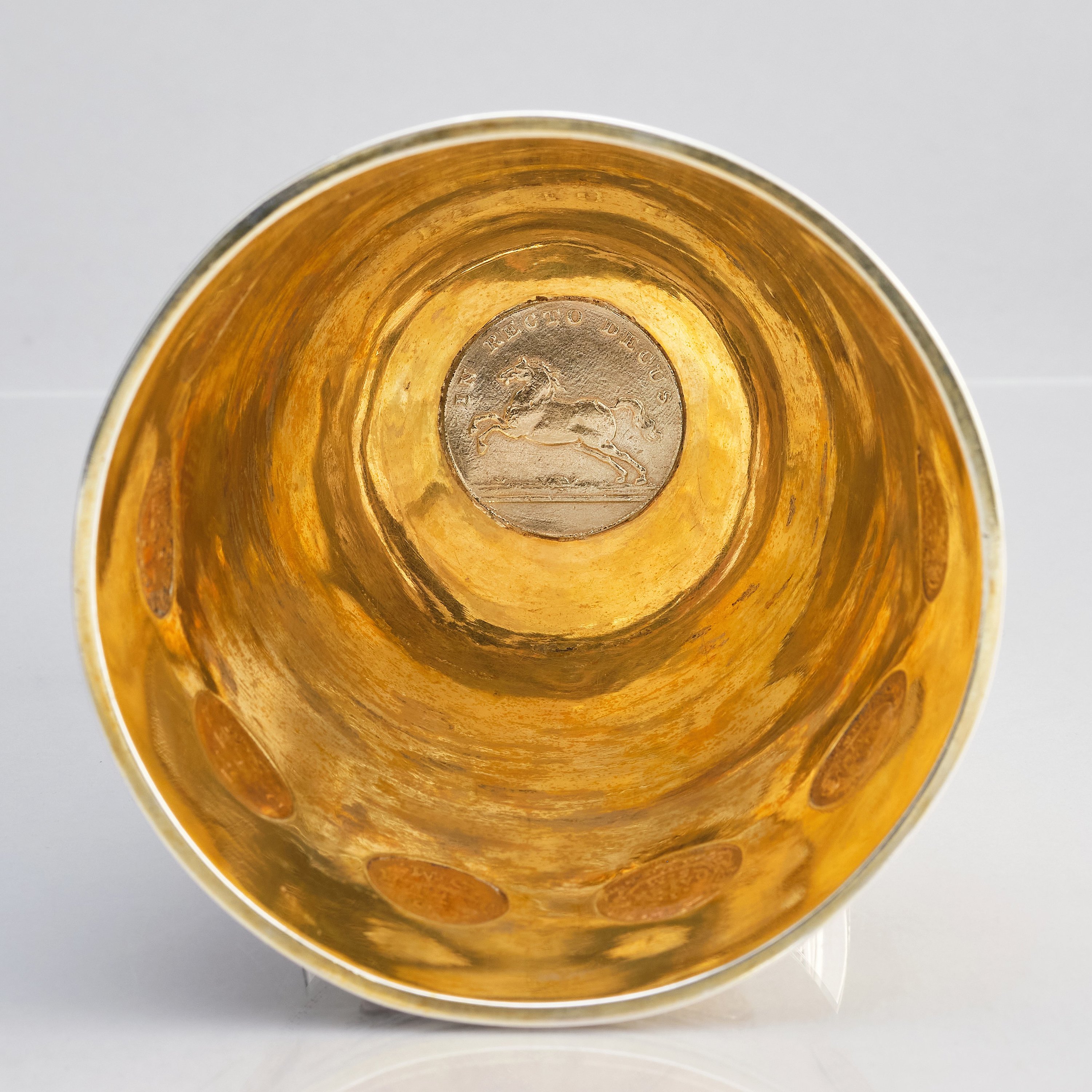 A Swedish Gustavian silver parcel-gilt beaker with cover and copper ...