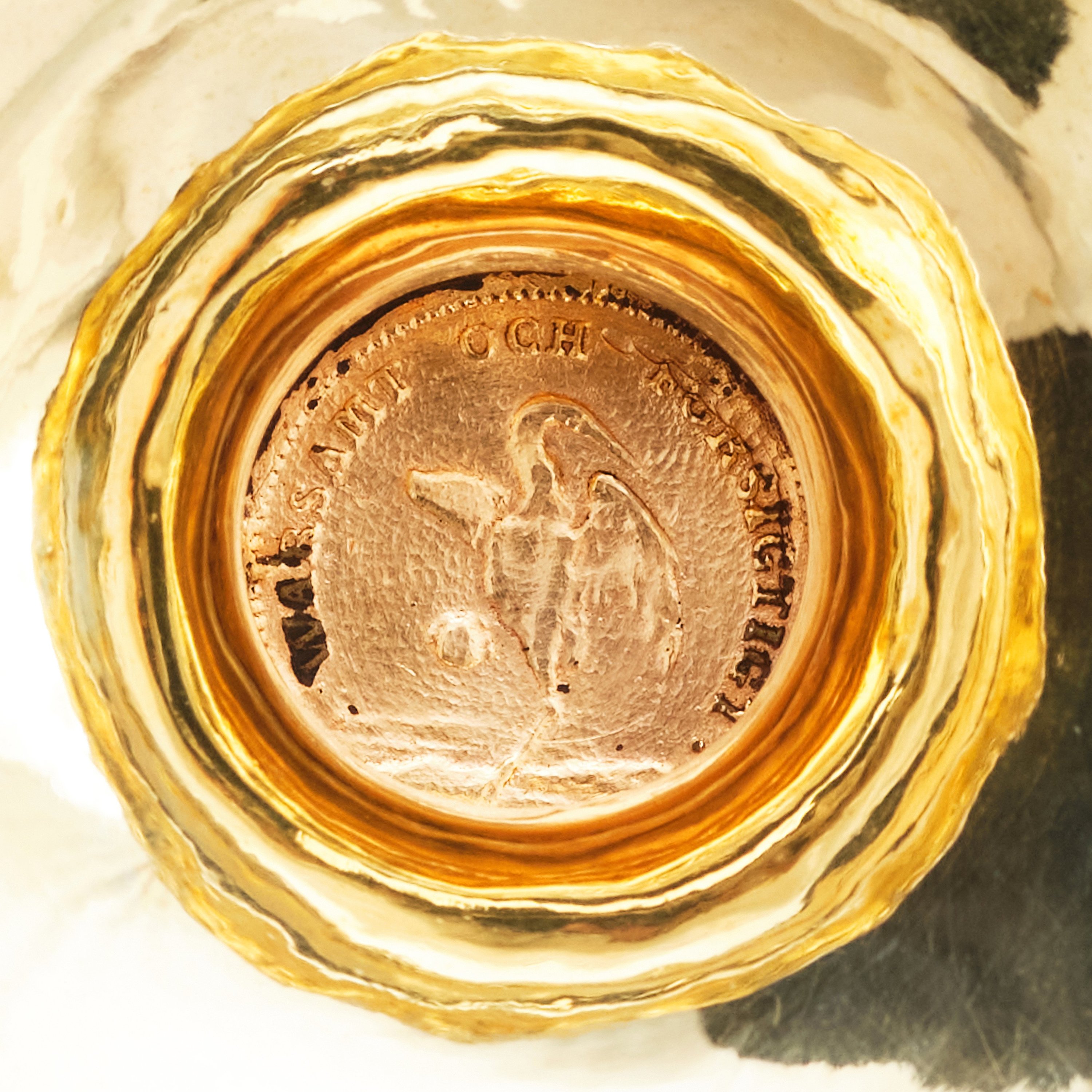 A Swedish Gustavian silver parcel-gilt beaker with cover and copper ...