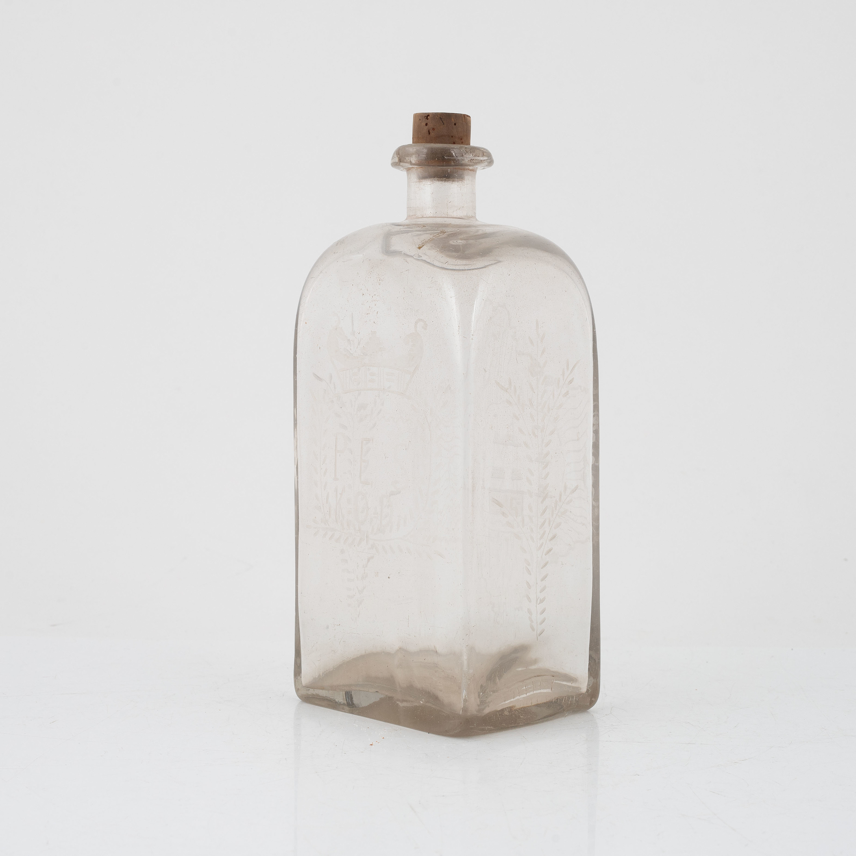 Brännvinsflaska, Limmareds Glasbruk, 1700-tal. - Bukowskis