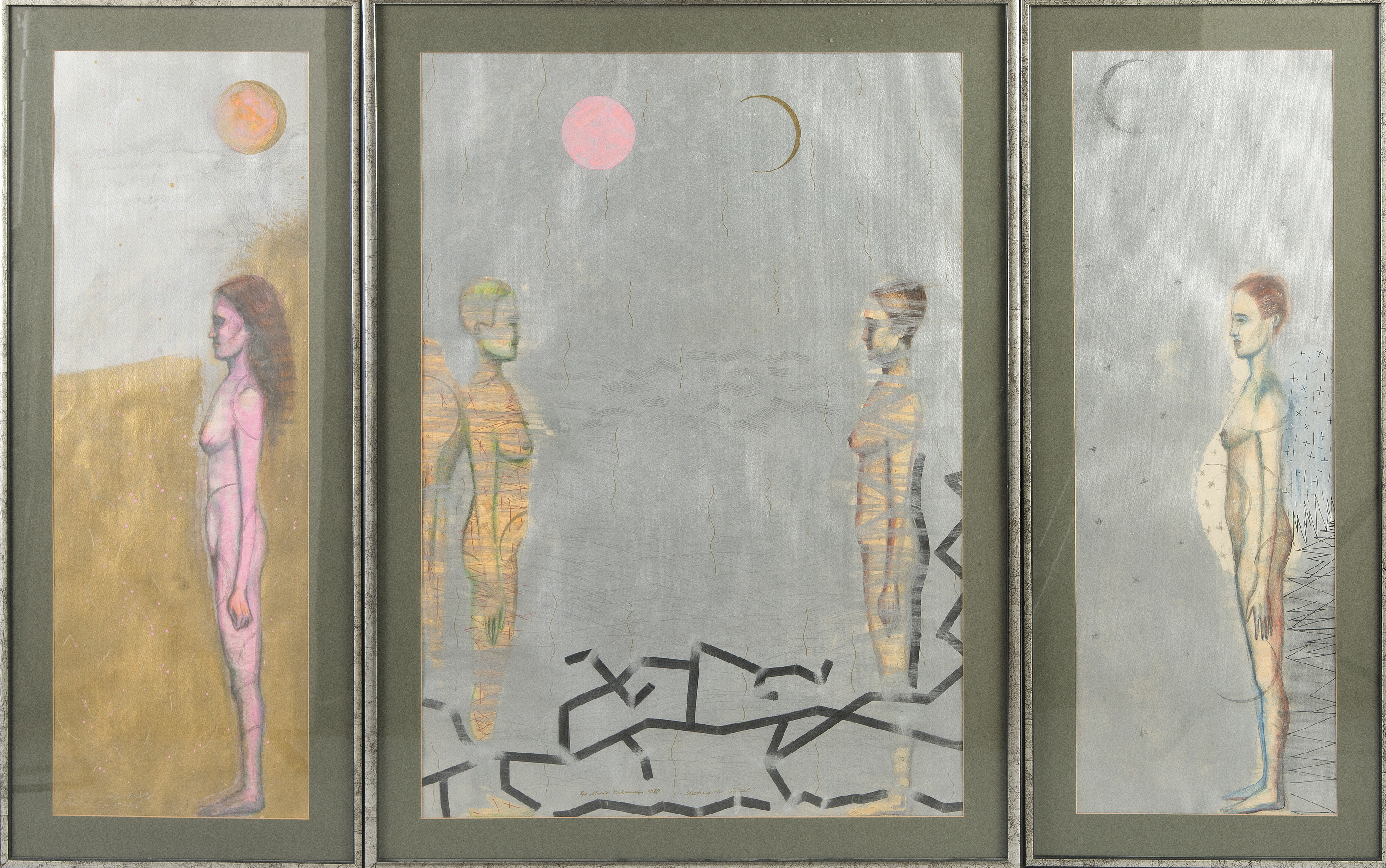 Epp Maria Kokamägi, triptych, 'Meeting the Angel'. - Bukowskis