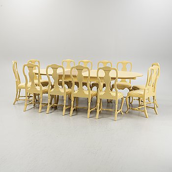 A 13-piece Rococo style dining room furniture suite, 20th Century ...