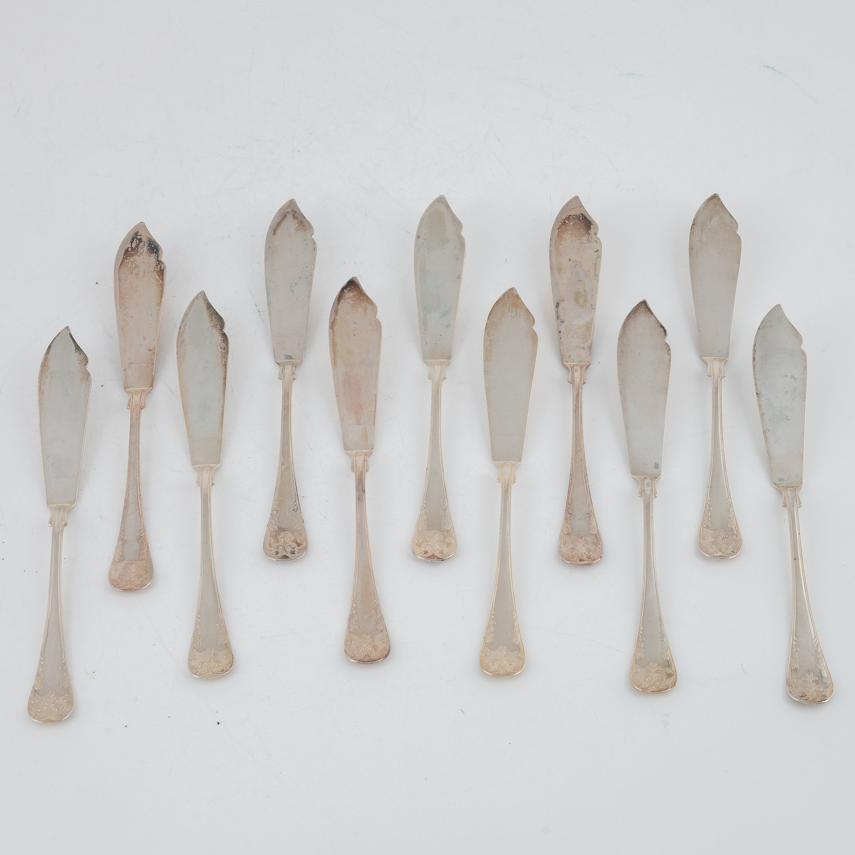 A 22-piece silver fish cutlery set, CG Hallberg, Stockholm, 1939-40 ...
