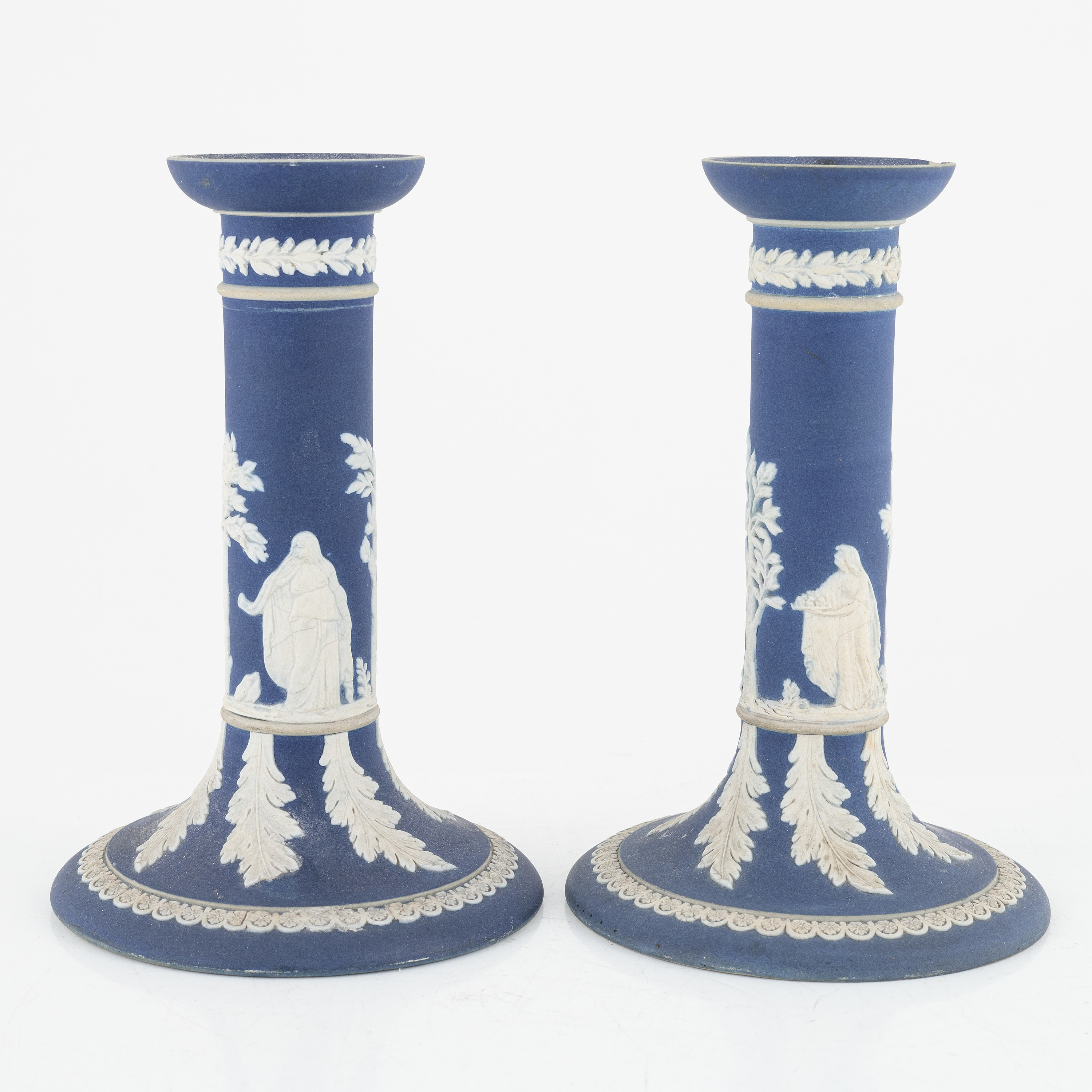 Four pieces of jasperware, Wedgwood, and a pair of jasperware ...