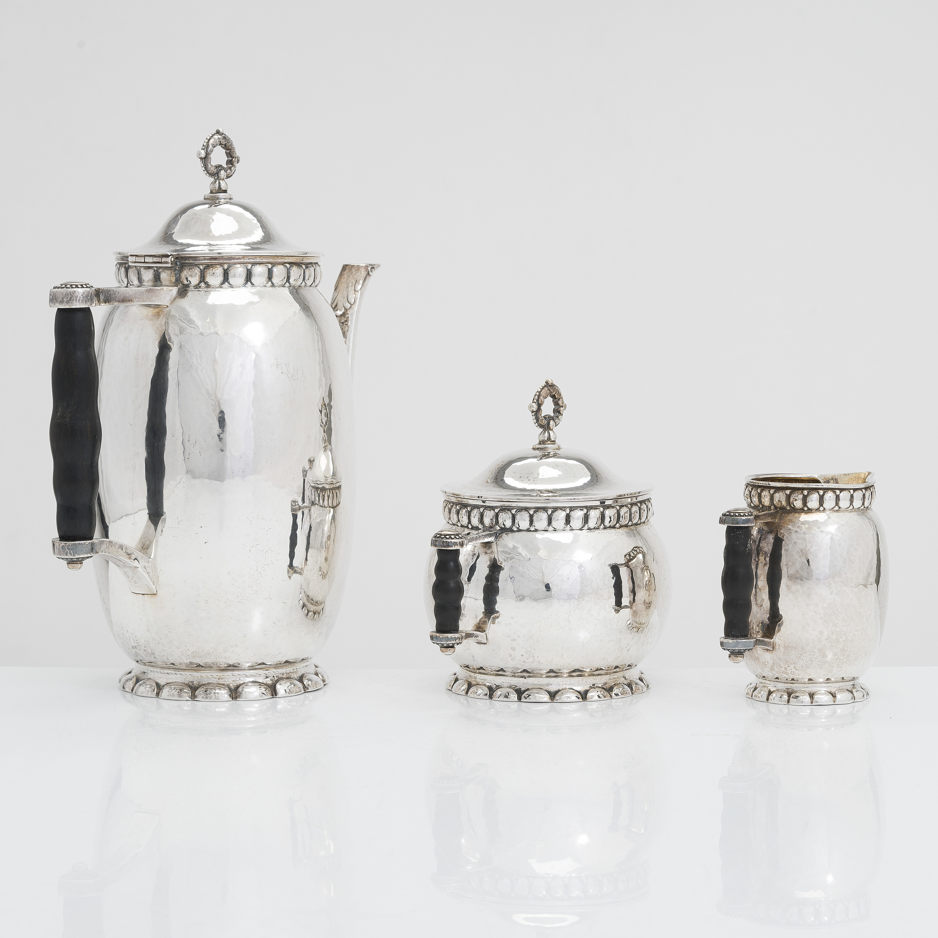 A 3-piece silver coffee set, maker's mark of Axel Larson, Helsingborg ...