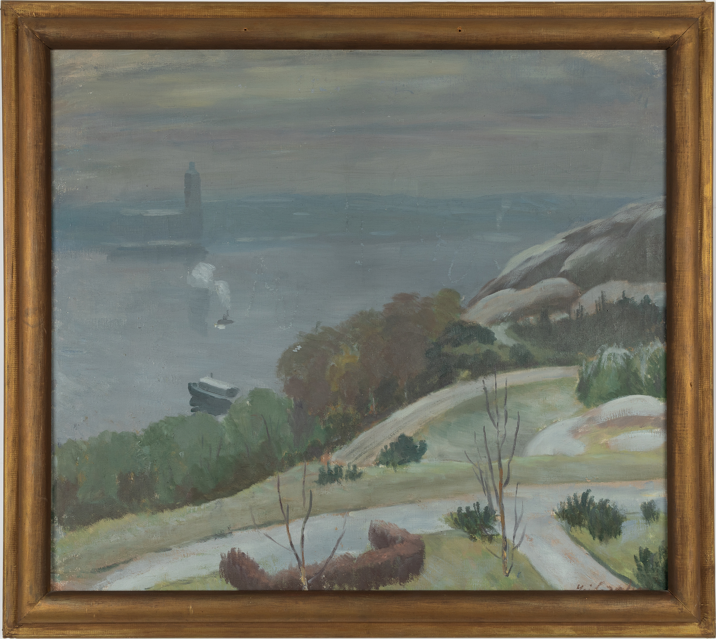 Hjalmar Grahn, Winter View with Stockholm City Hall. - Bukowskis
