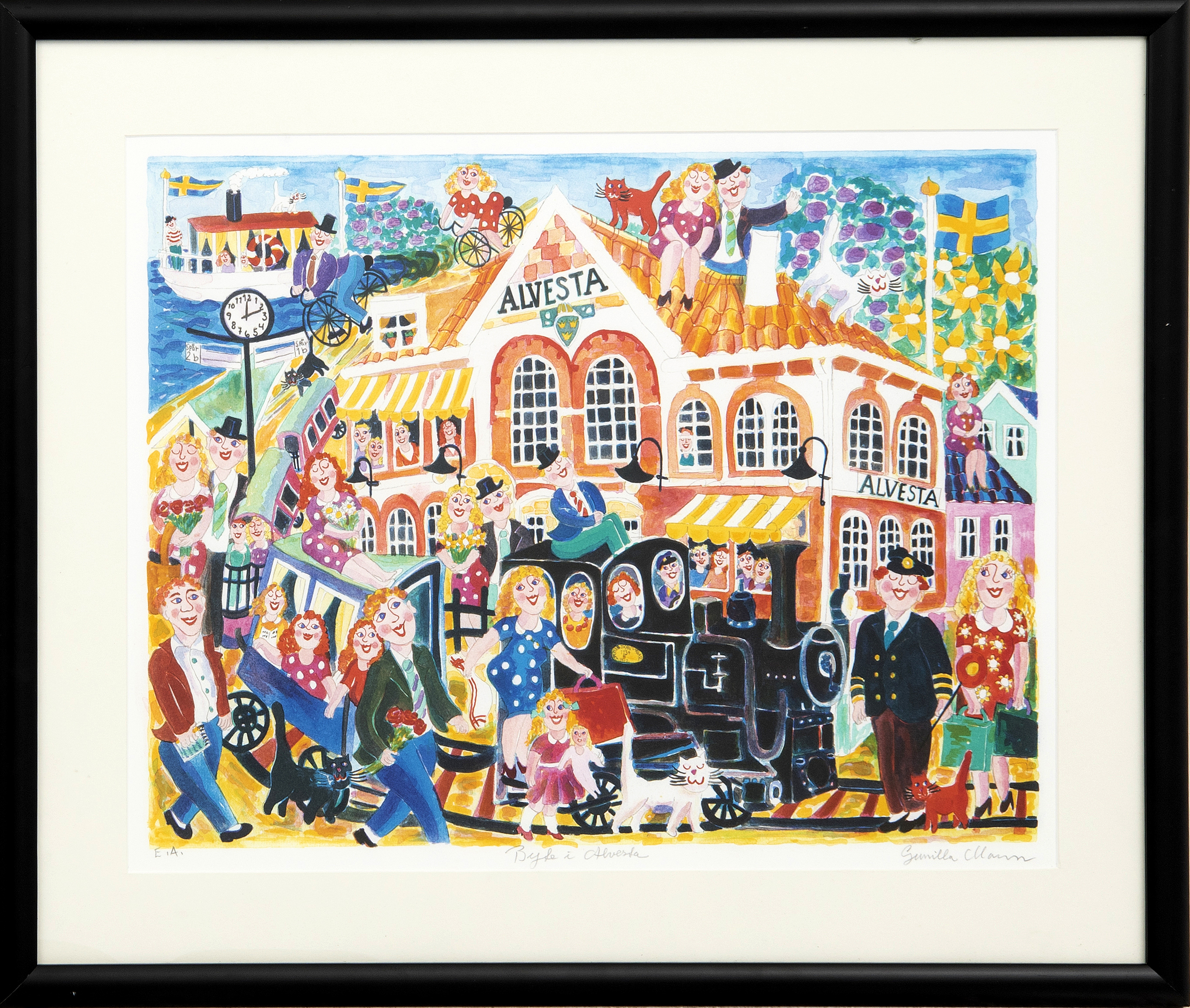 Gunilla Mann, color lithograph, signed, EA. - Bukowskis