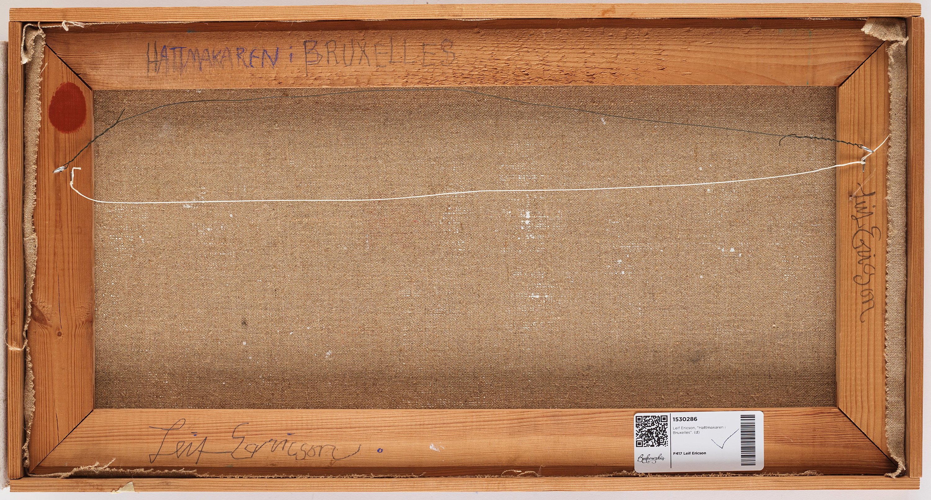 Leif Ericson, "Hattmakaren i Bruxelles". - Bukowskis