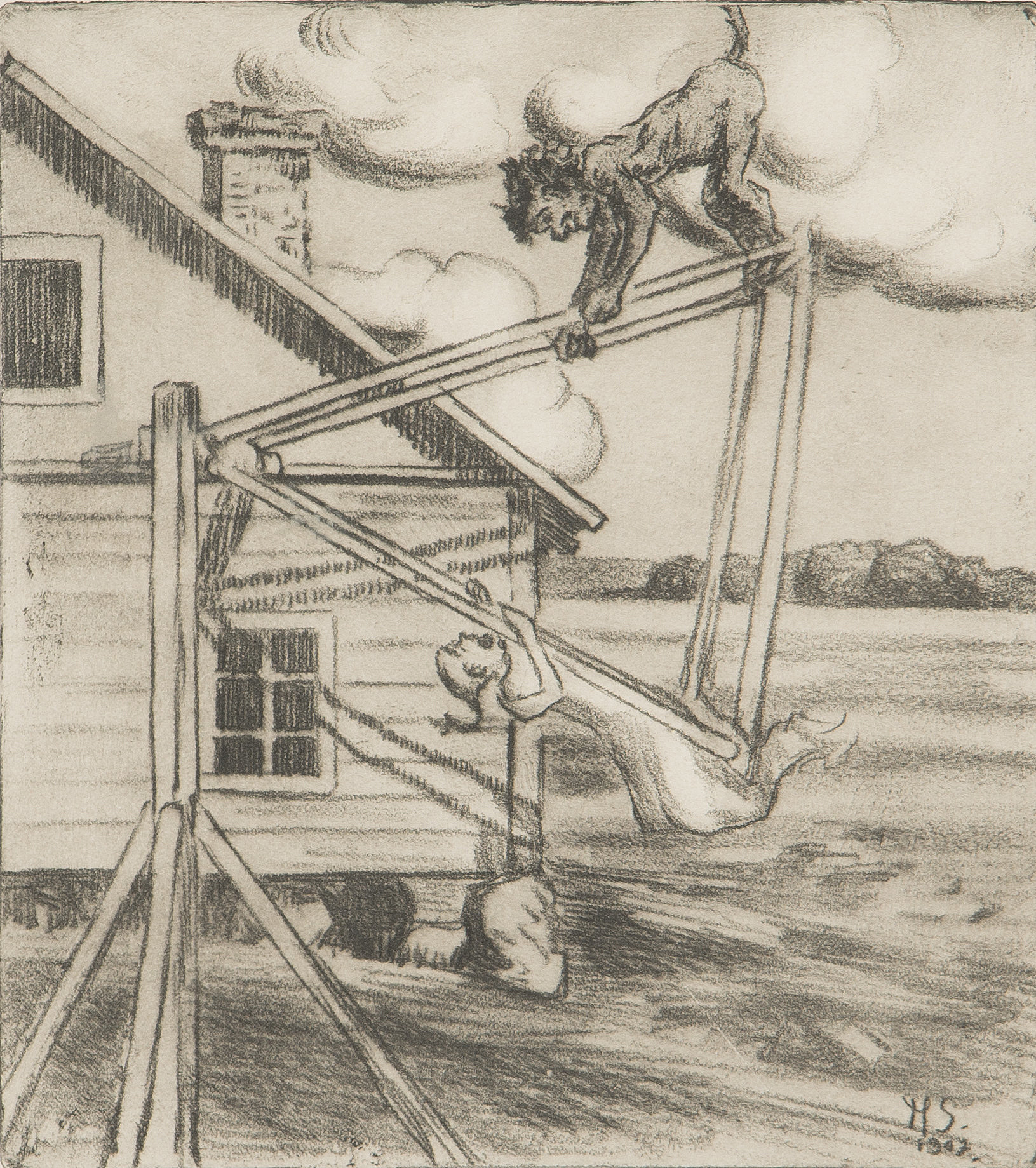 Hugo Simberg, Piru kiikussa. - Bukowskis