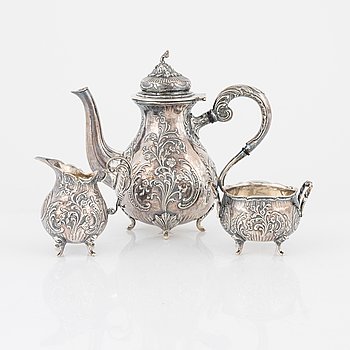 Kaffeservis, 3 delar, silver, Gewe Silvervarufabriken Ab, Malmö 1962 ...