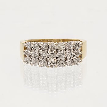 Ring 18K vitt och rött guld med runda briljantslipade diamanter ...