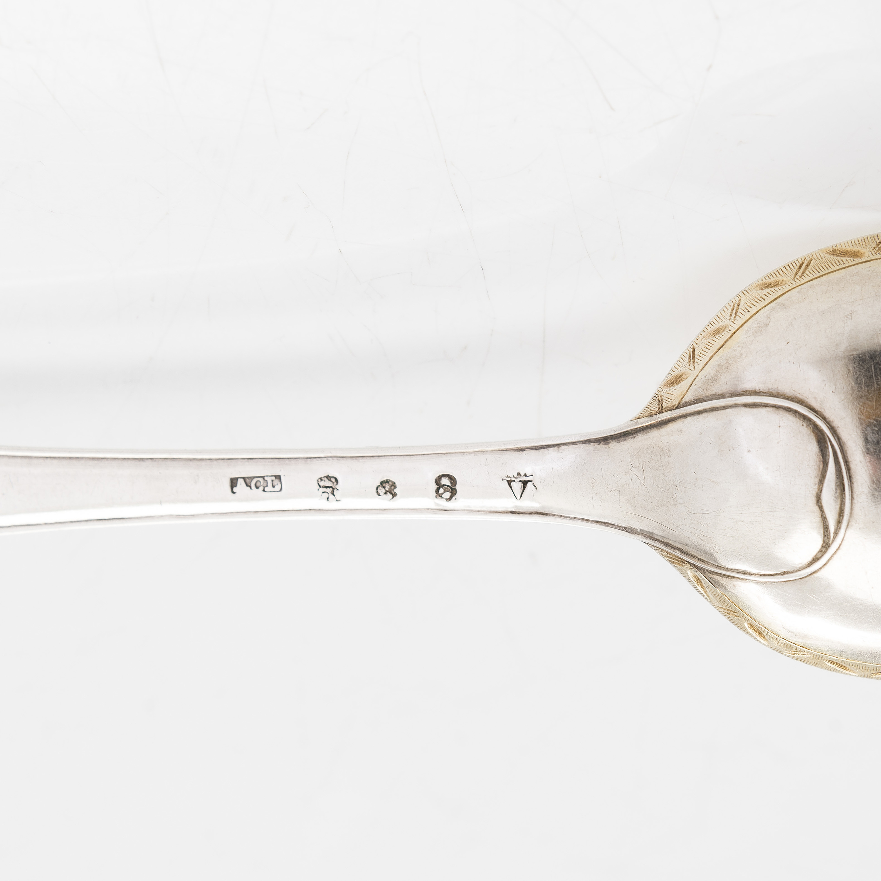 Six early 19th-century silver spoons, and a sprinkle spoon, mainly ...