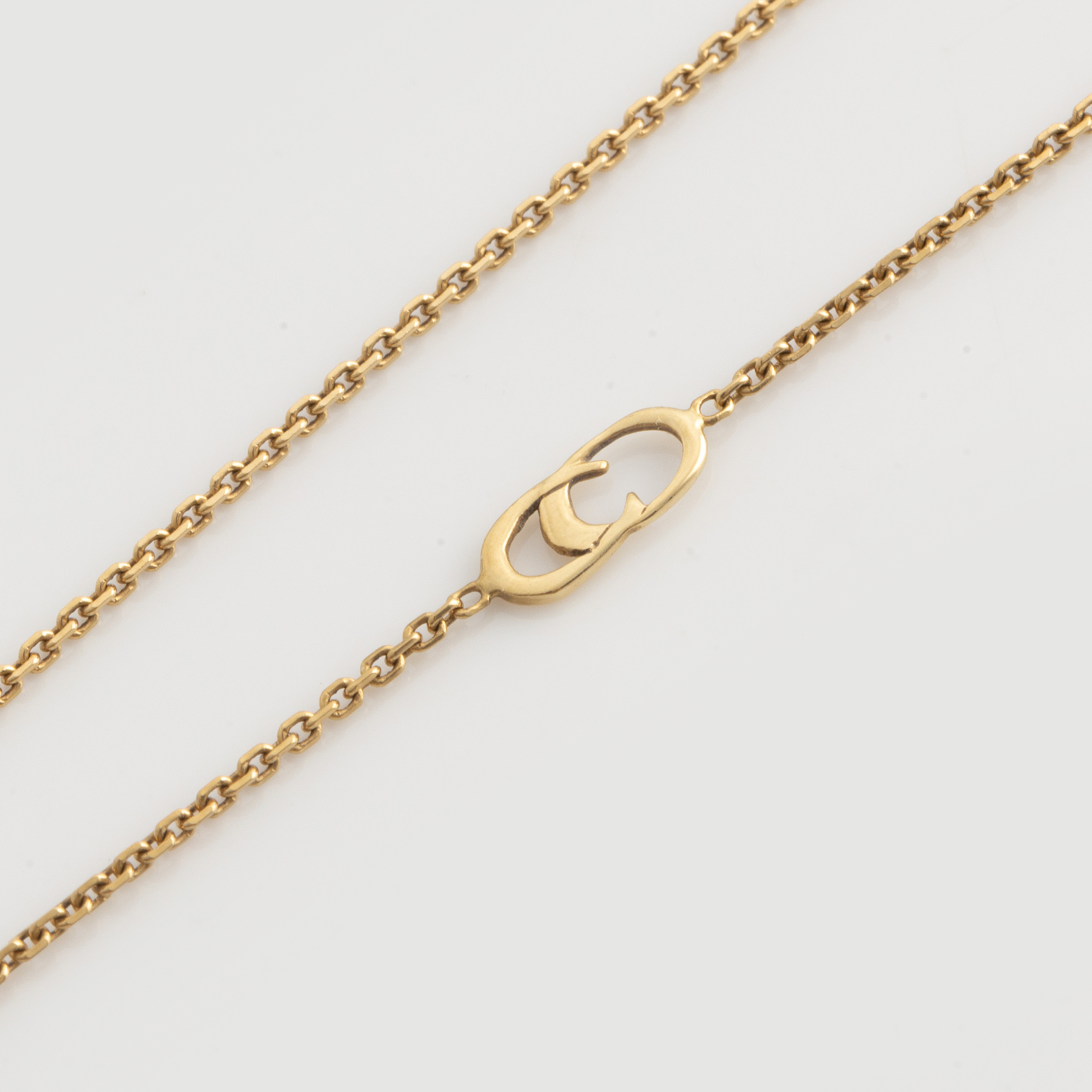 Chimento, pendant with chain, gold with citrine and brilliant-cut ...