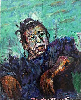 Clifford Jackson, figure against a green background. - Bukowskis