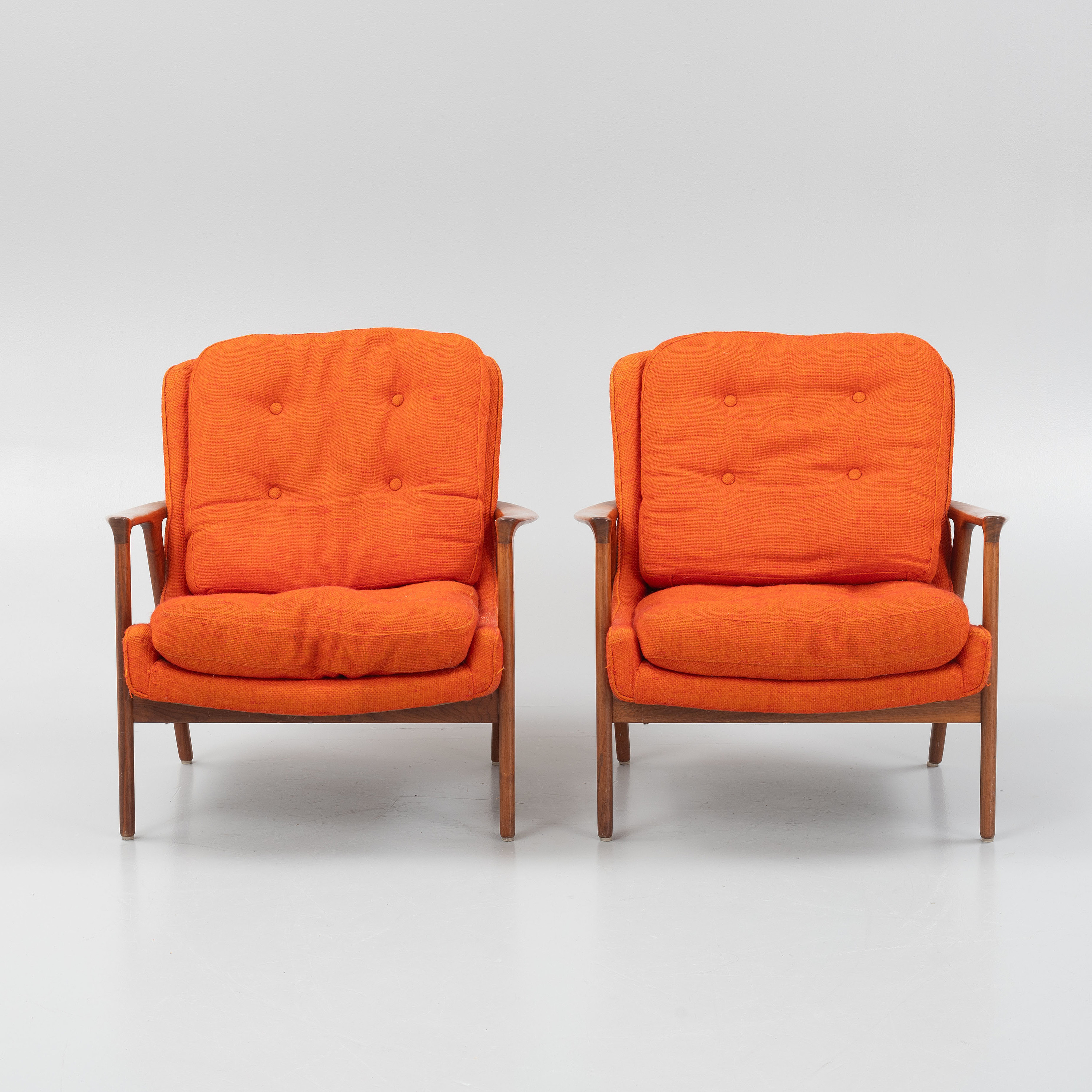 A pair of 'Tunis' easy chairs by Inge Andersson, for Bröderna Andersson ...