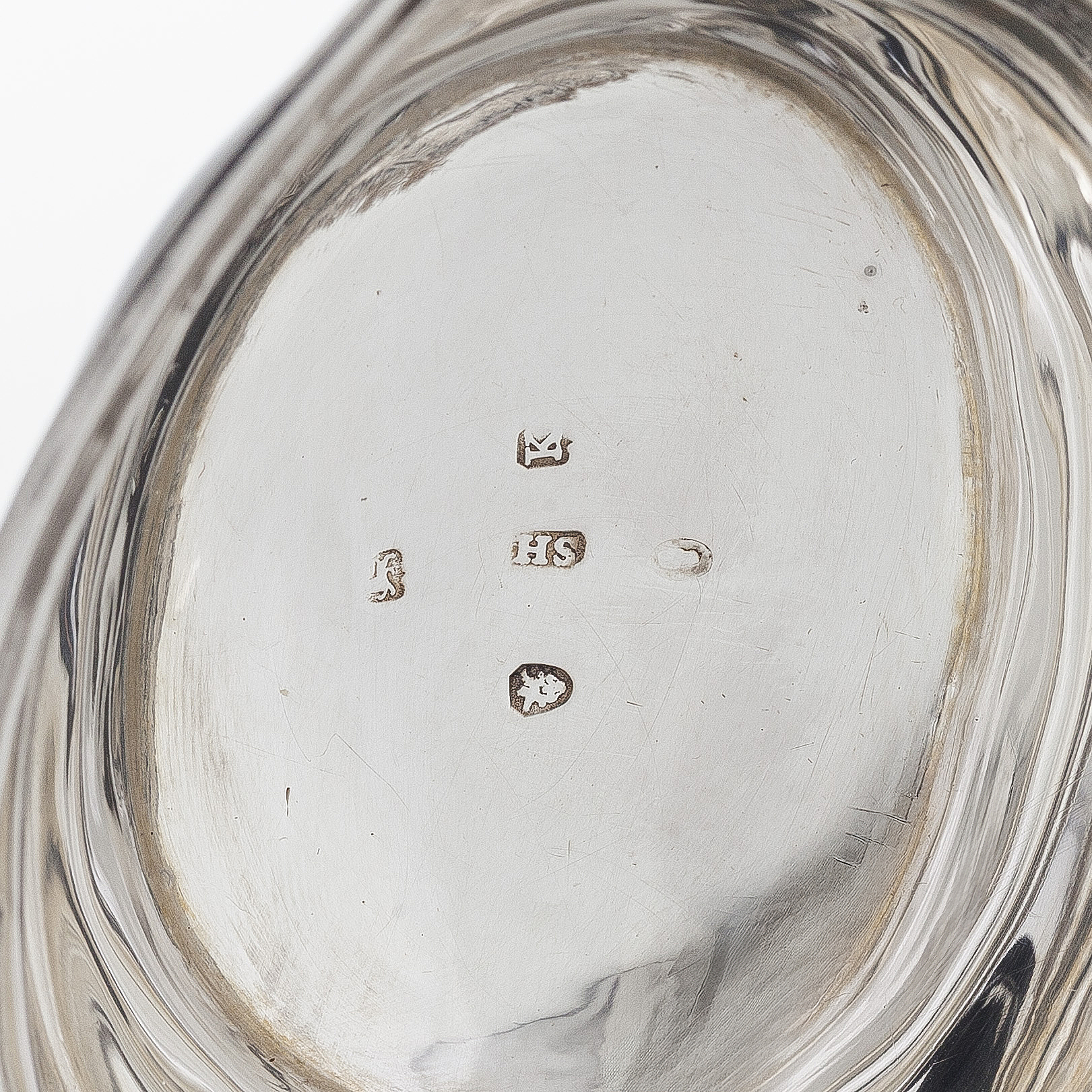 A sterling silver punch ladle by Solomon Hougham, London 1805, and fish ...