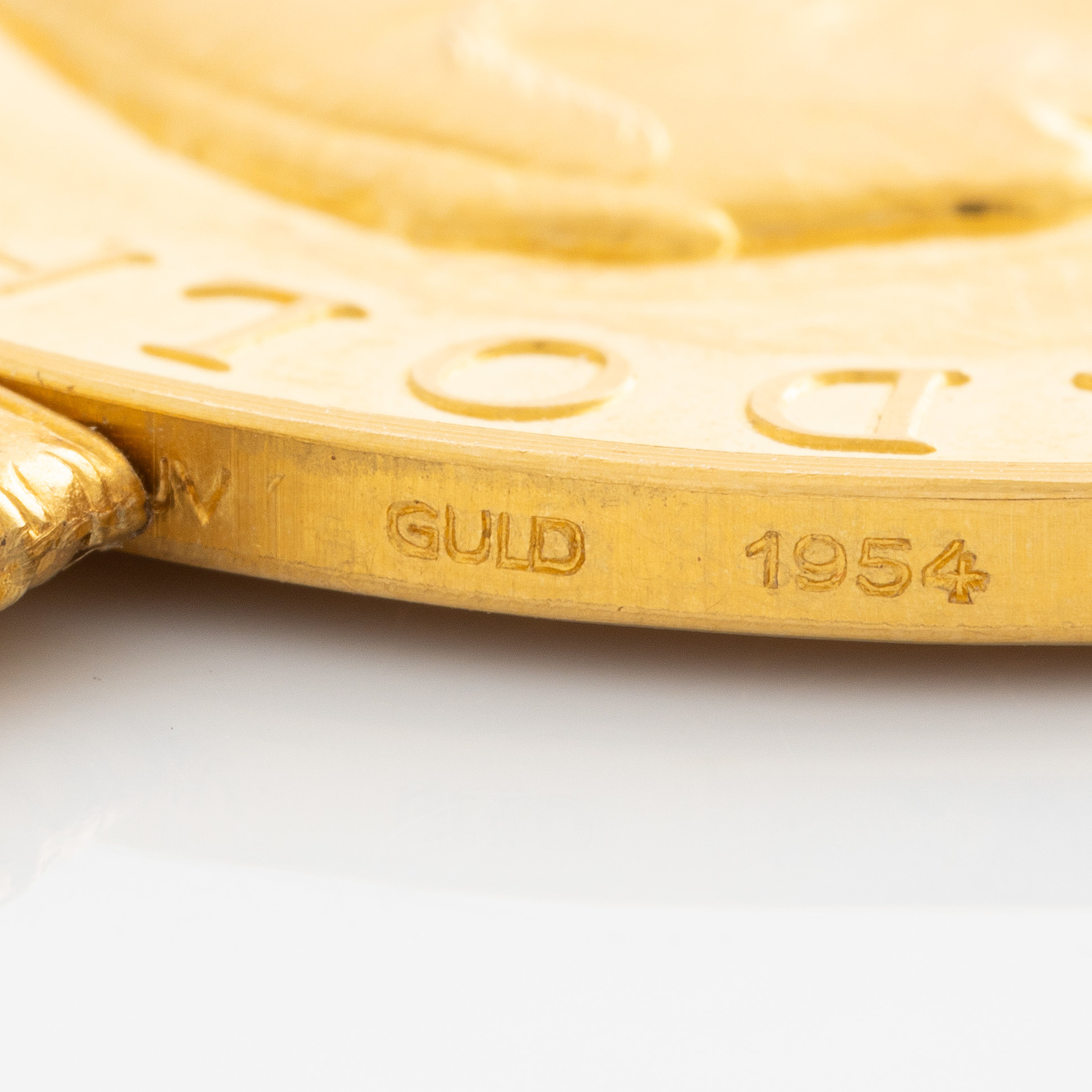 Medalj, 18K guld, Kungliga Patriotiska Sällskapet 1954. - Bukowskis