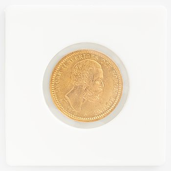 Oscar II, gold coin, 20 kronor, 1878. - Bukowskis