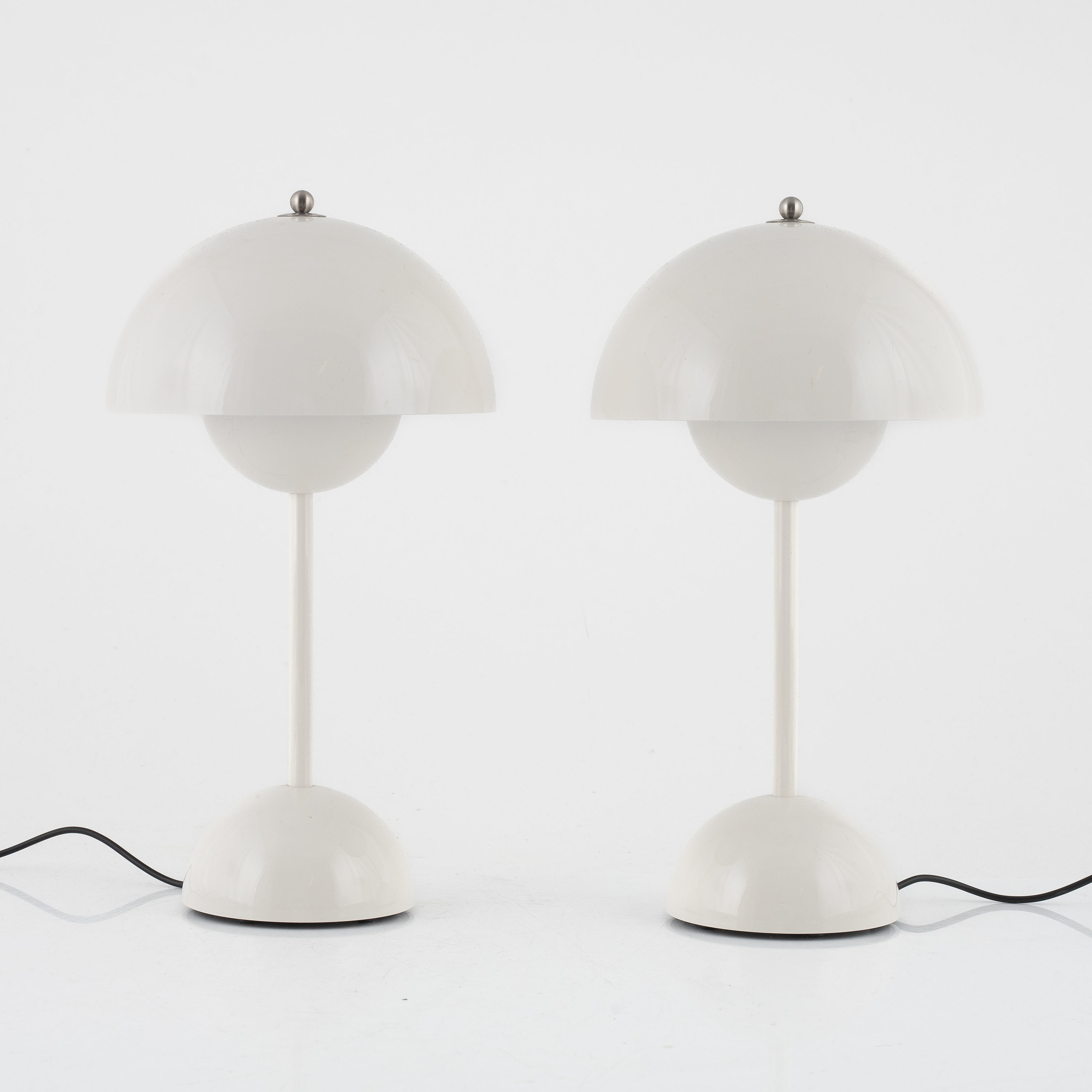 Verner Panton, after, table lamps, a pair of "Flower pot VP9 ...