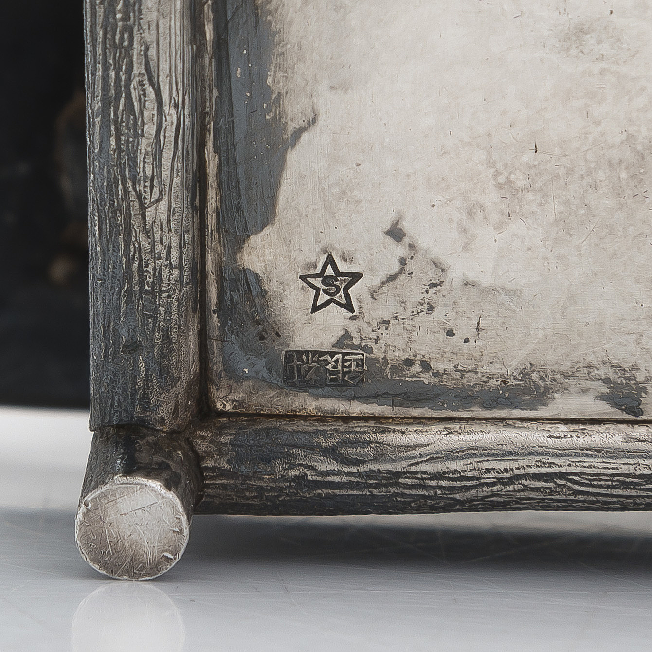 A pair of Japanese sterling silver lantern shape boxes, jungin mark for ...