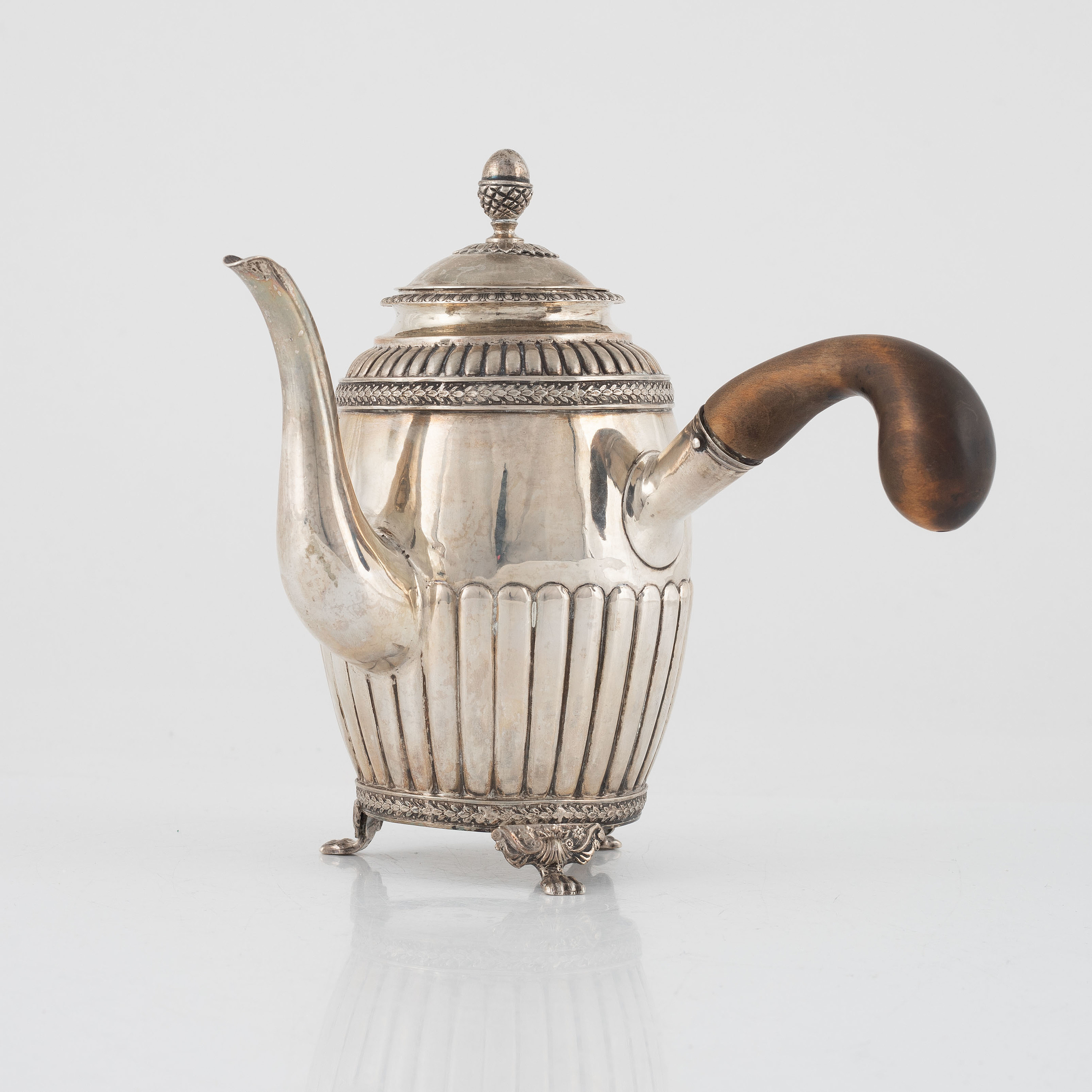 A Swedish Silver Coffee Pot, mark of Johan Petter Grönwall, Stockholm ...