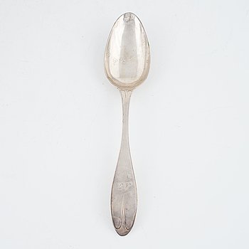 A Swedish Silver Serving Spoon, mark of Gustaf Georg Rehnberg ...