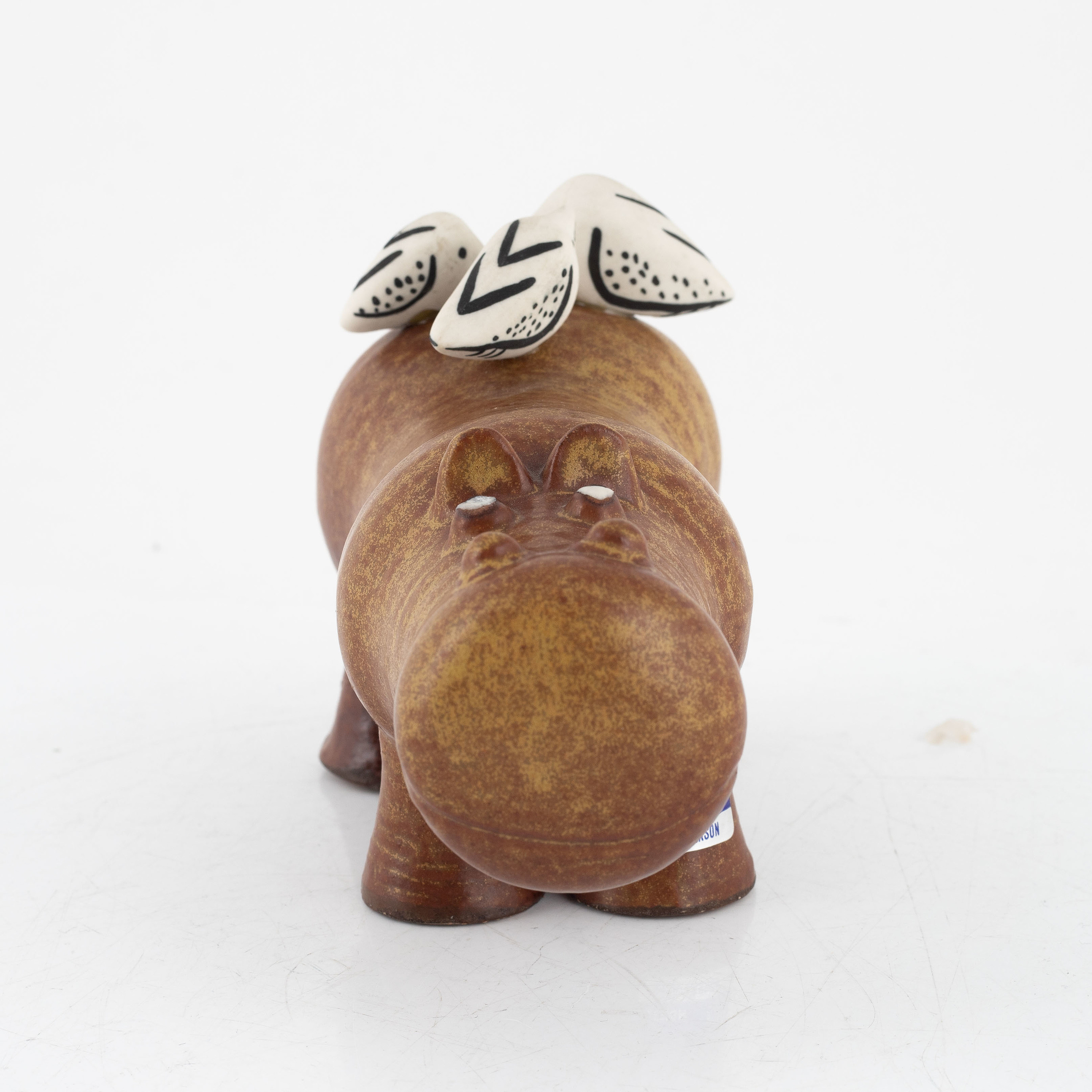 Lisa Larson, a 'Flodhäst med fåglar' (Hippo with Birds) figurine ...