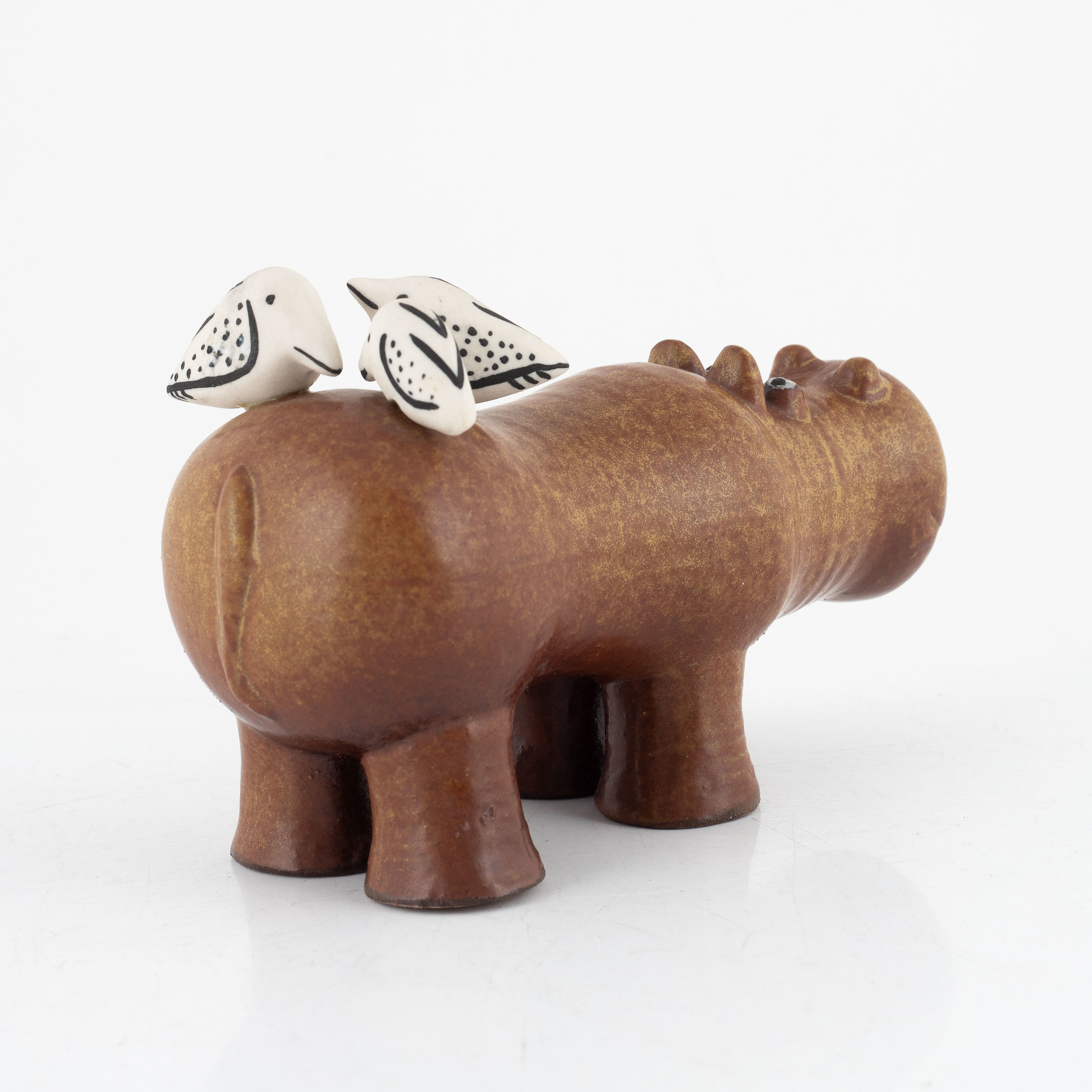Lisa Larson, a 'Flodhäst med fåglar' (Hippo with Birds) figurine ...