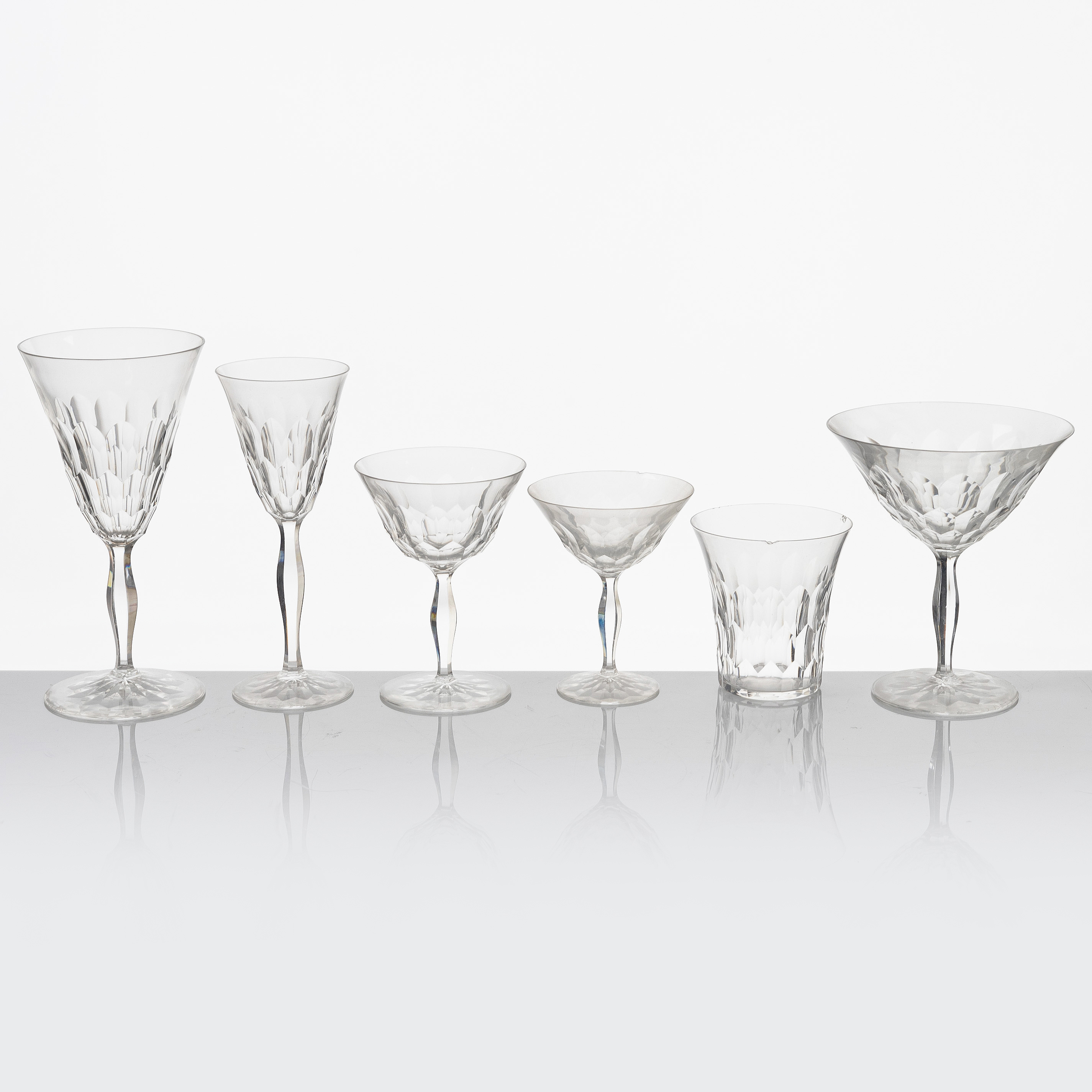 Simon Gate, glasservis, 62 delar, "Gate, Orrefors. - Bukowskis