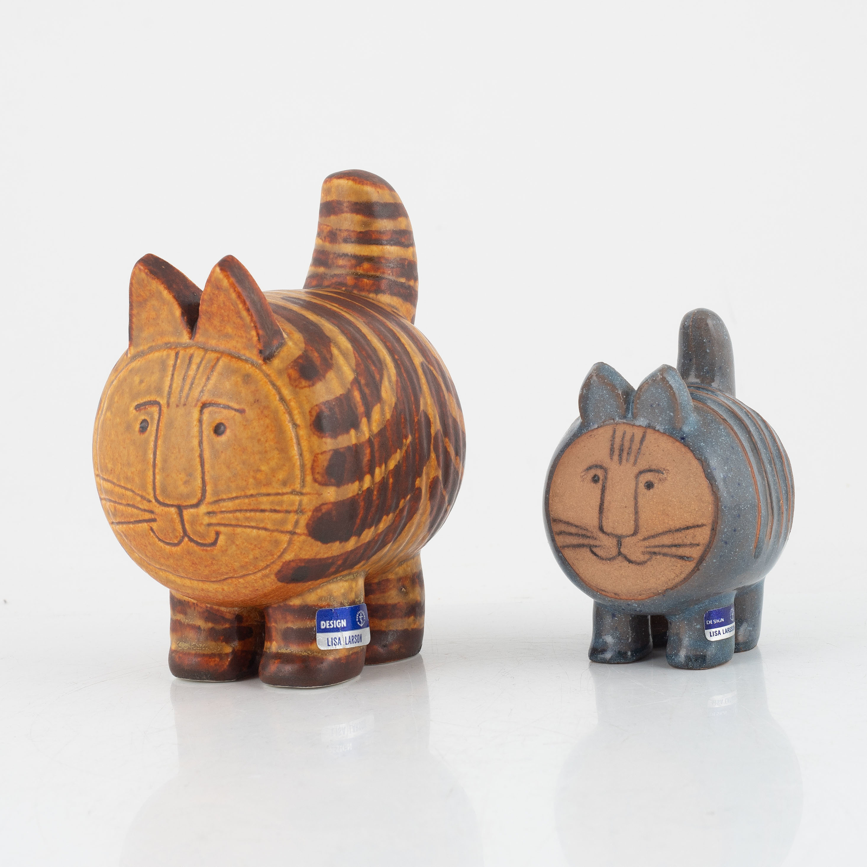 Lisa Larson, figuriner, 2 st, "Stora katten" och "Katt", ur serierna ...