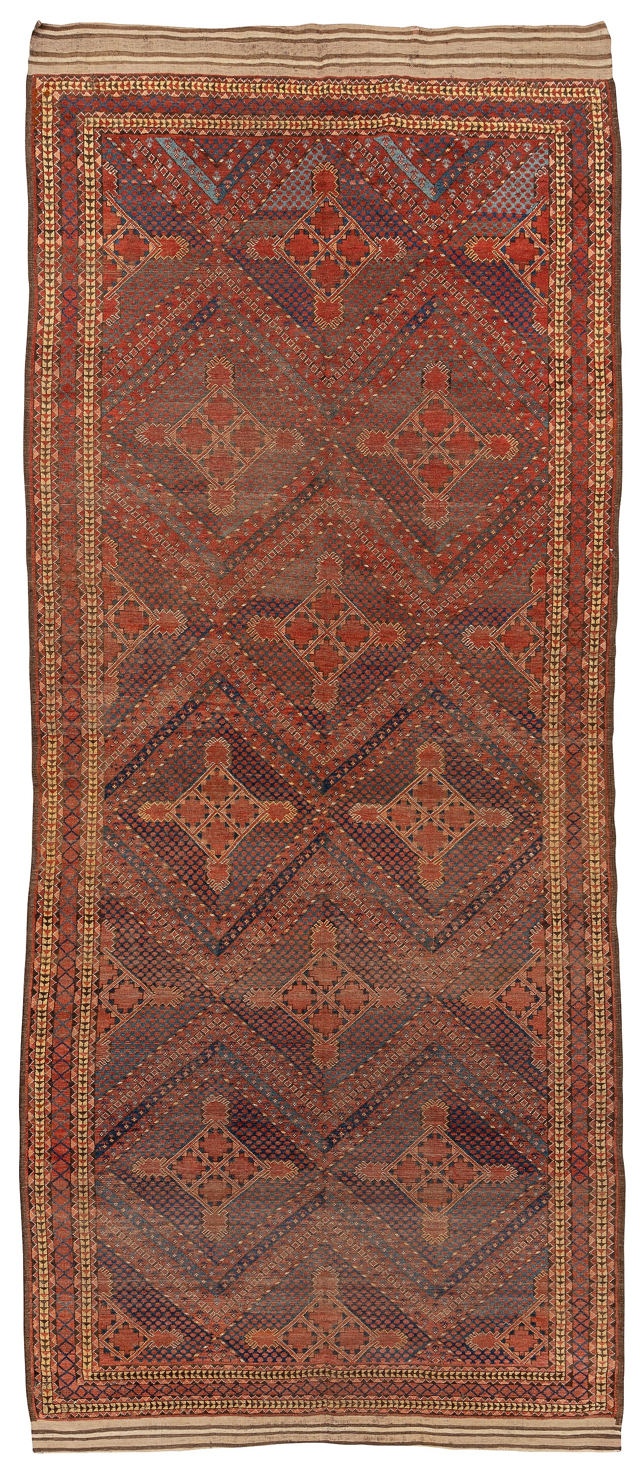 An antique Beshir carpet, c 495 x 206 cm, around the year 1875. - Bukowskis