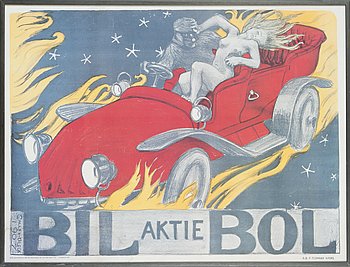 Poster, "Bil-Bol", after Akseli Gallen-Kallela, 1990s. - Bukowskis