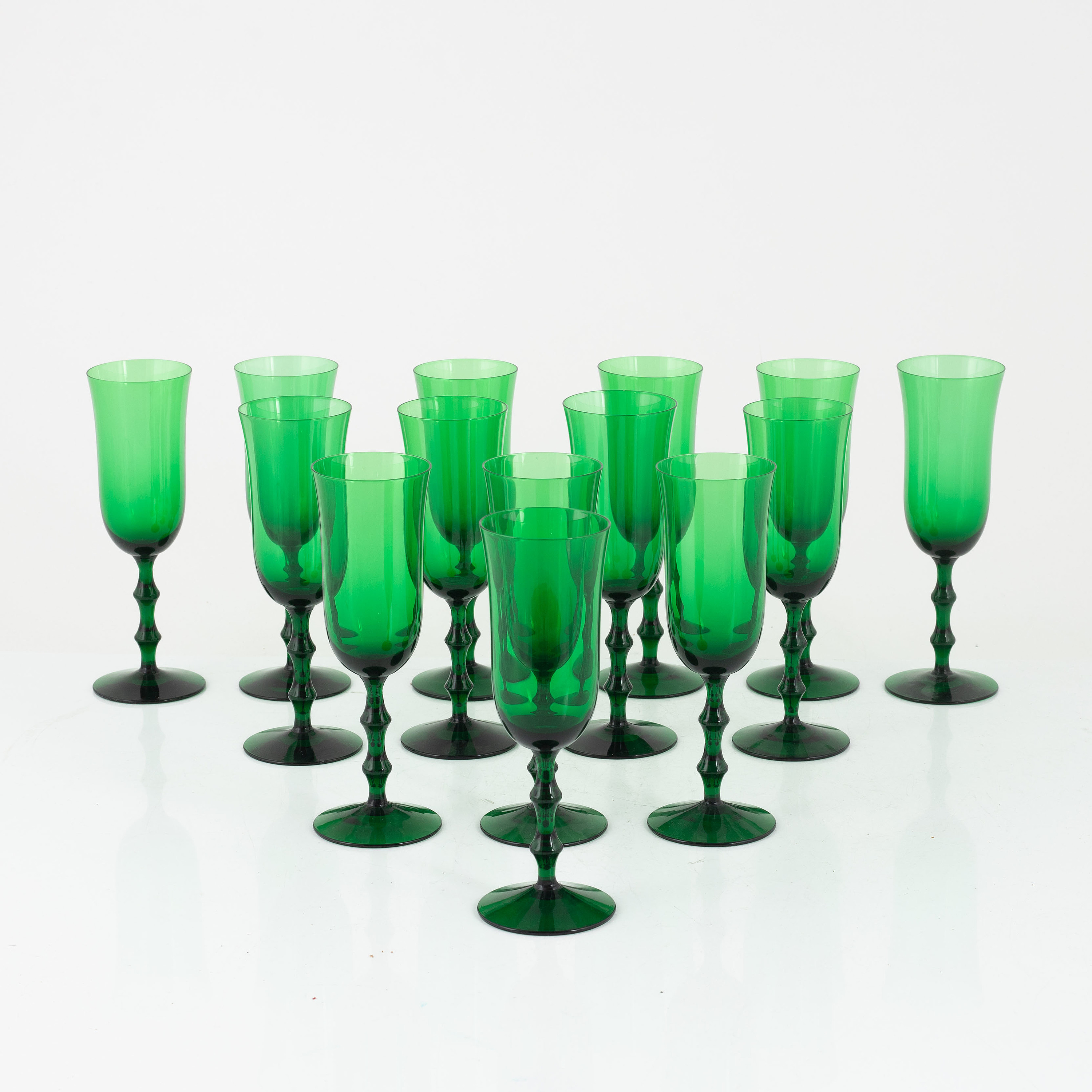 Simon Gate, a set of 14 champagne glasses, "Salut", Orrefors Sandvik ...