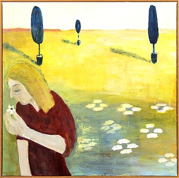 Anna Lindgren, girl with flowers. - Bukowskis