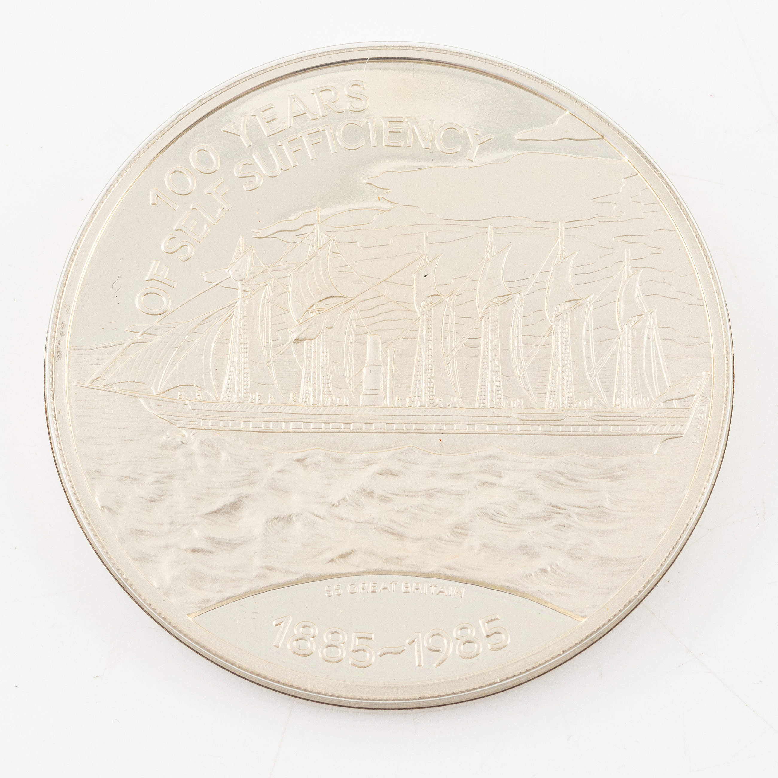 Silver coin, Queen Elizabeth II, Falkland Islands, 25 pounds, 100 years ...