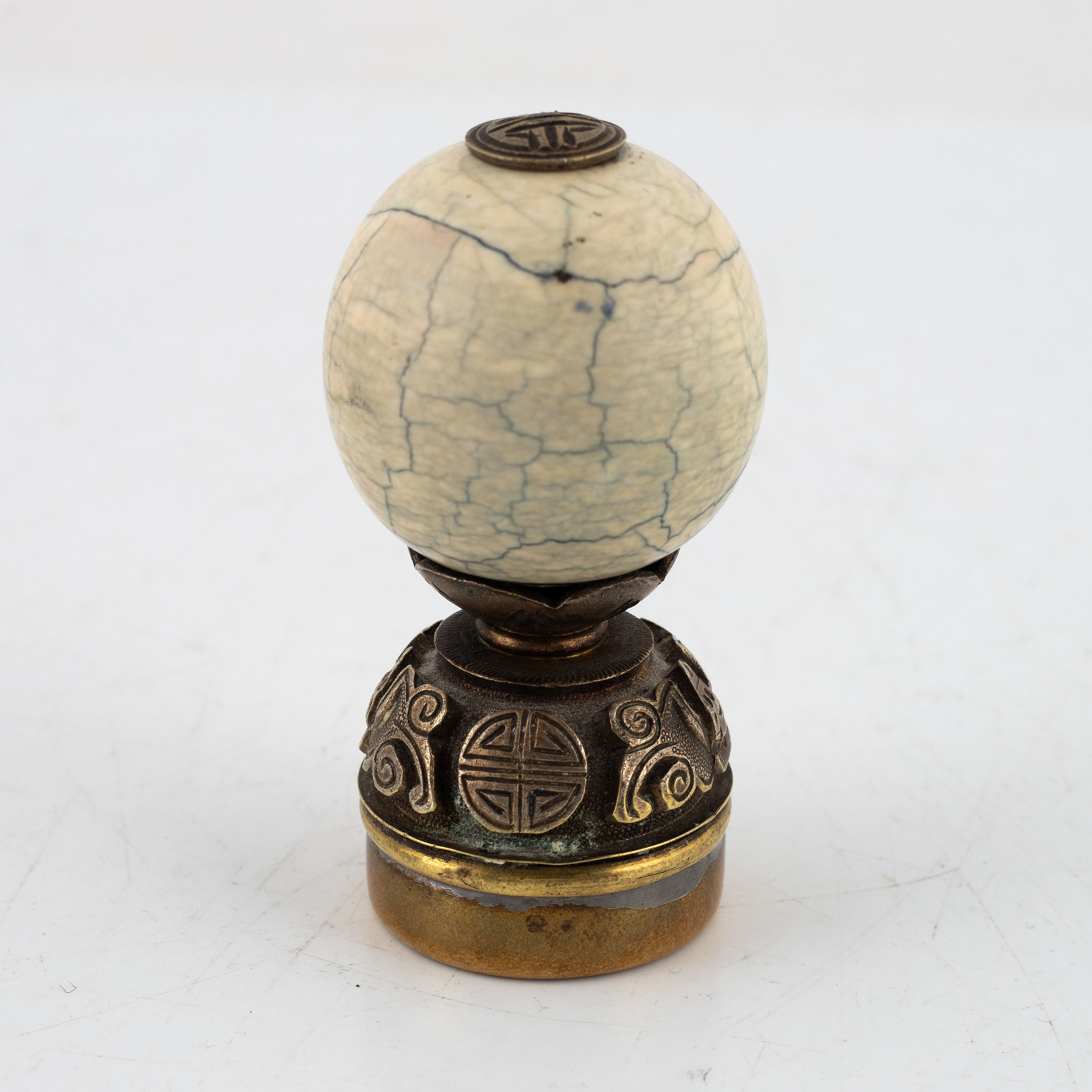 A Chinese hat finial / mandarin insignia, late Qing dynasty, 19th ...