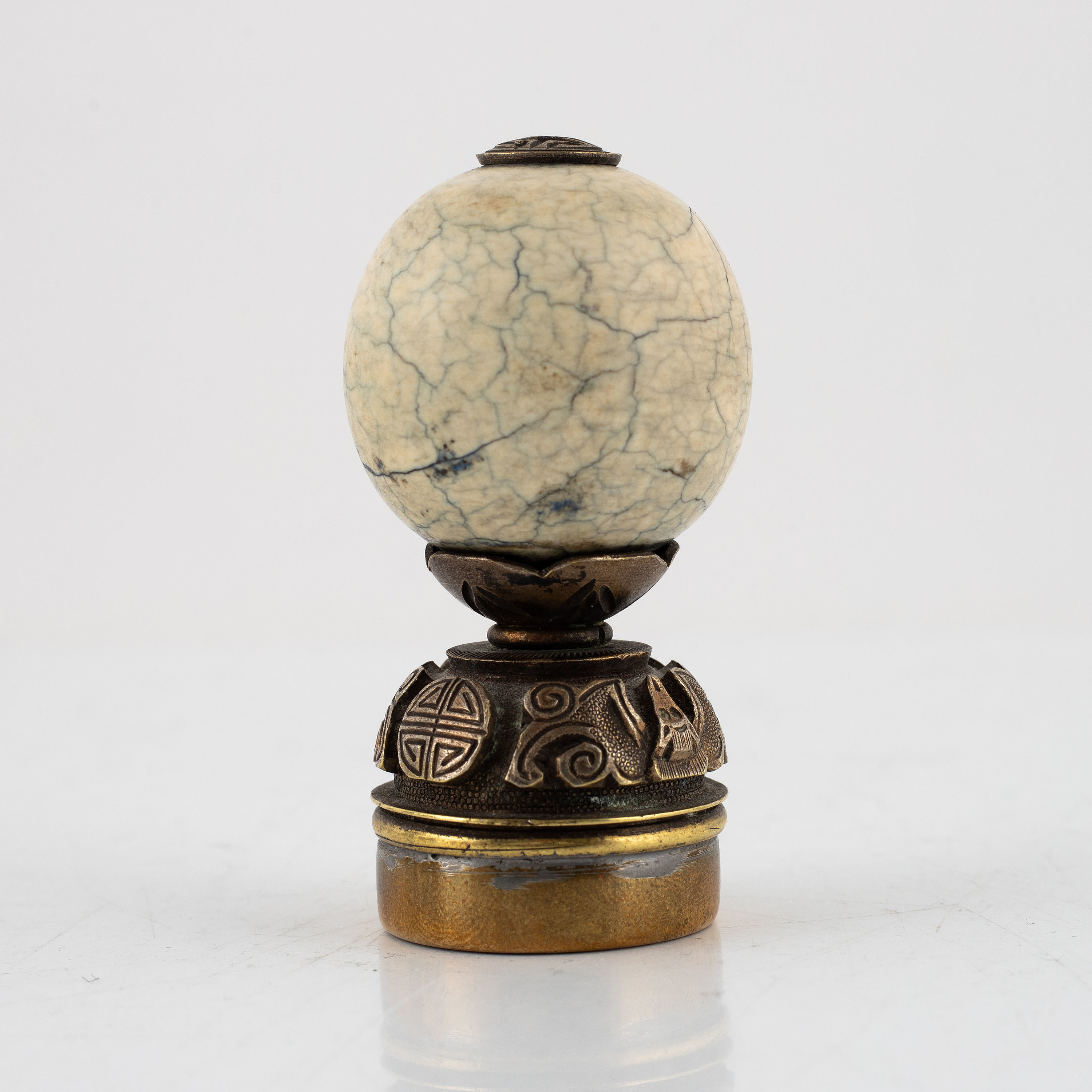 A Chinese hat finial / mandarin insignia, late Qing dynasty, 19th ...