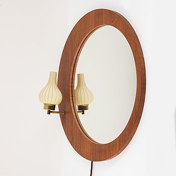 Mirror with lighting, Th. Poss' Eftf., Copenhagen, Denmark, 1950's ...