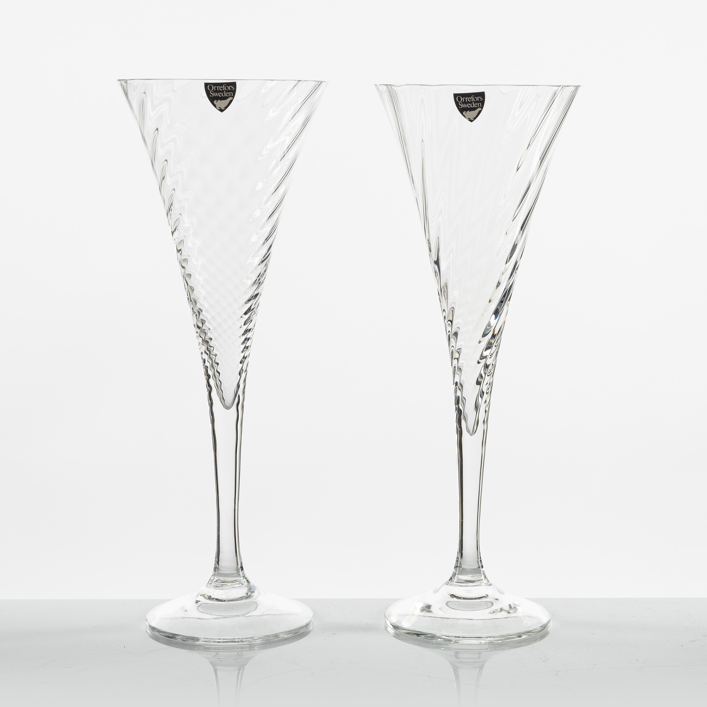 Gunnar Cyrén, champagneglas, 12 st, "Helena", Orrefors. - Bukowskis
