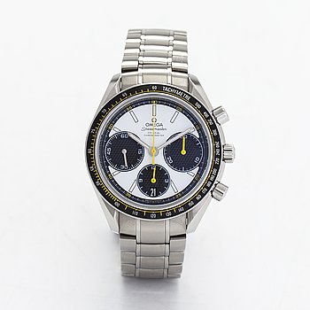 Omega, Speedmaster, Racing, "Panda", 100 m, chronograph, wristwatch, 40 ...