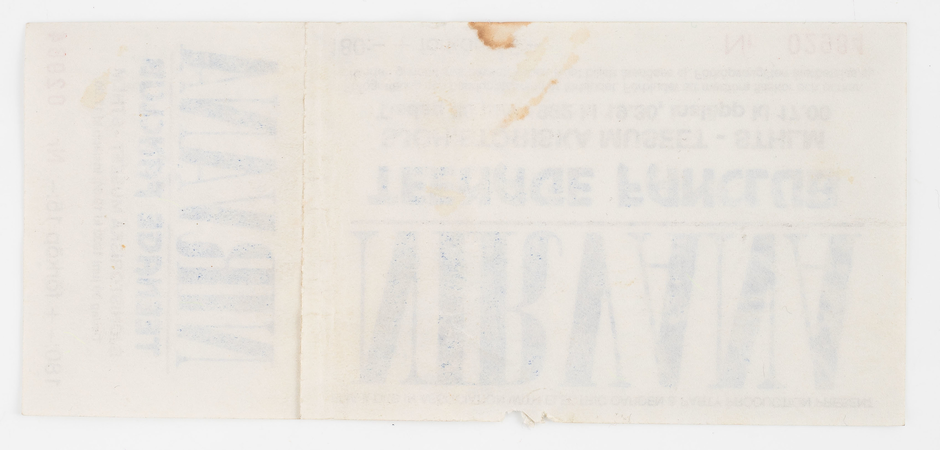 Nirvana, "Nevermind", LP, 1991, and a Nirvana concert ticket ...