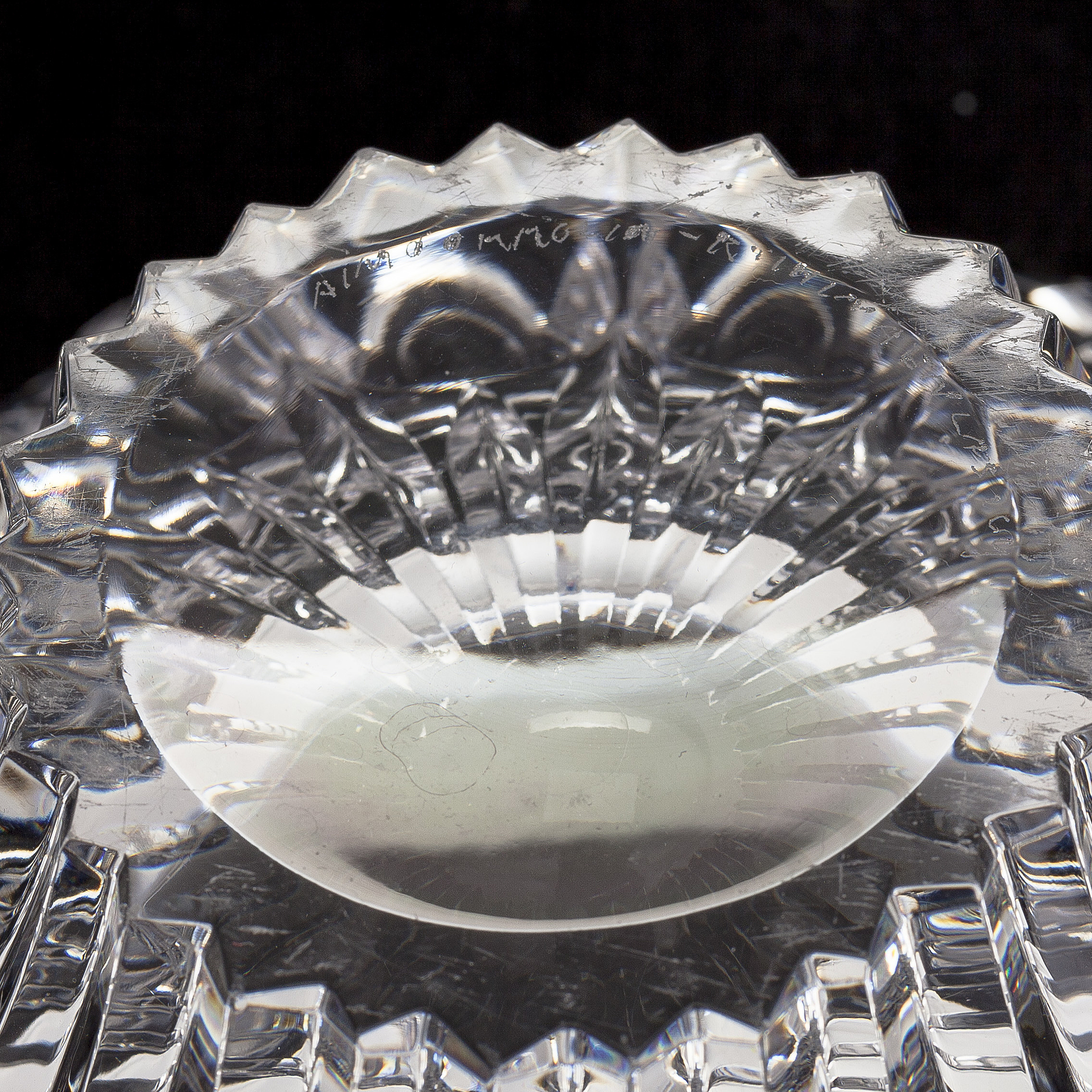 Aimo Okkolin, A cut crystal glass vase, bowl, model 6553, signed Aimo ...