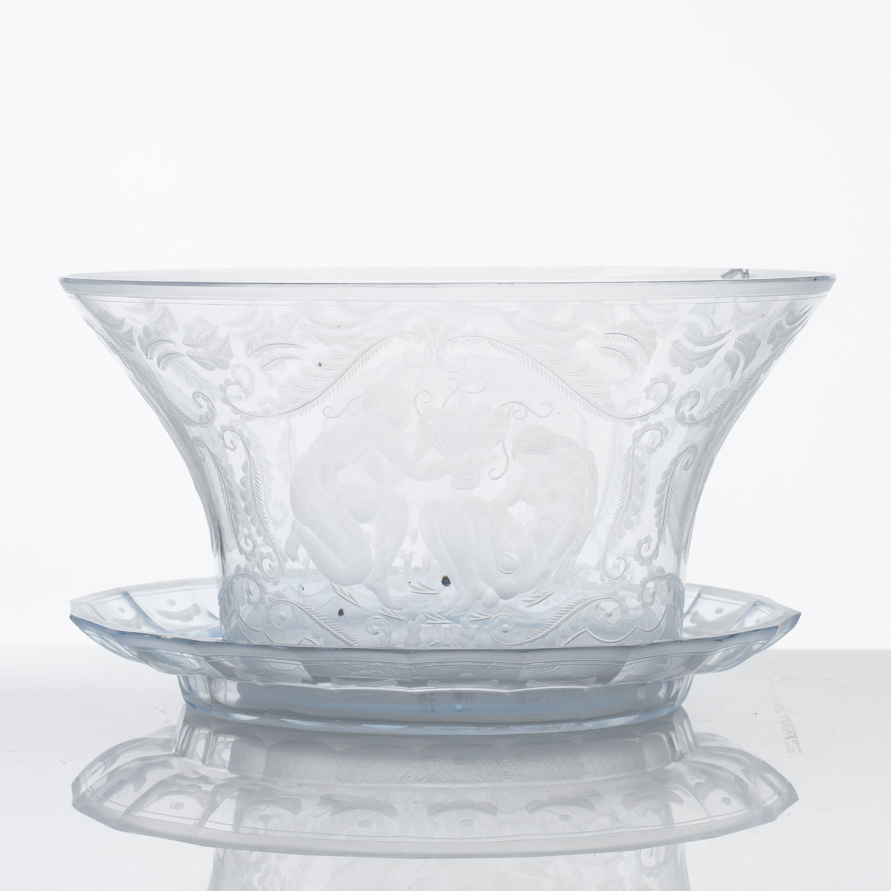 Simon Gate, two glass bowl, Orrefors, Sweden, - Bukowskis