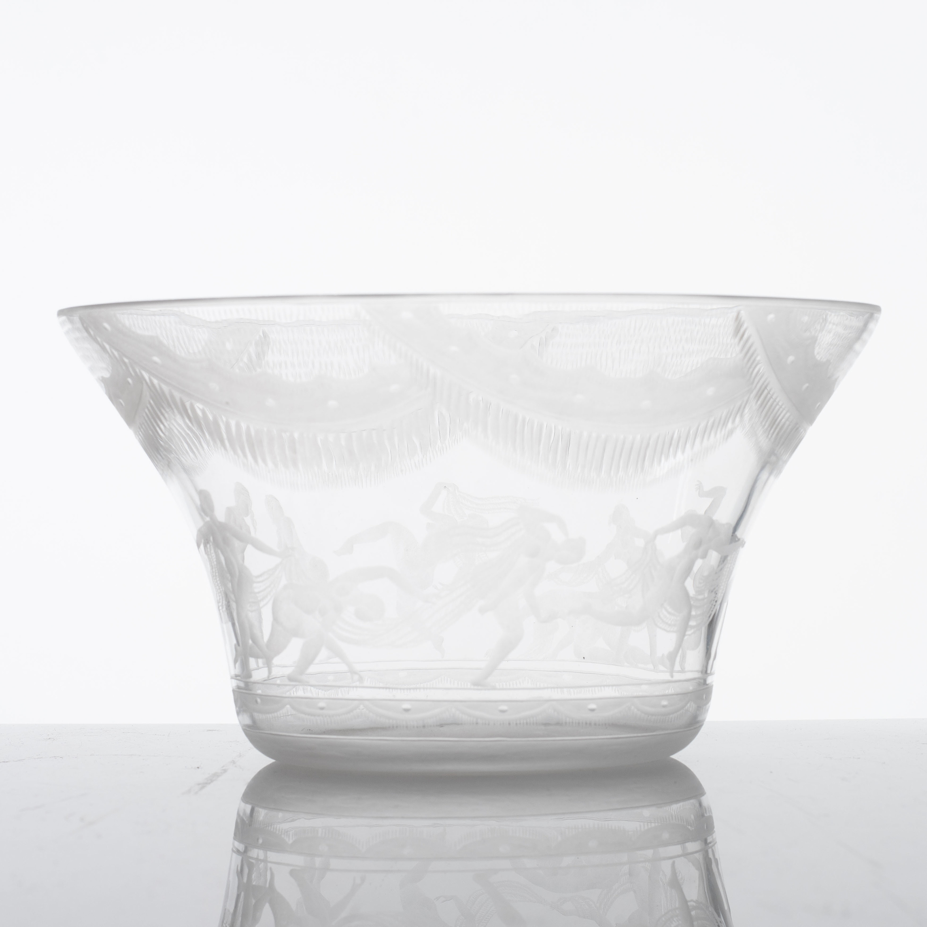 Simon Gate, two glass bowl, Orrefors, Sweden, - Bukowskis