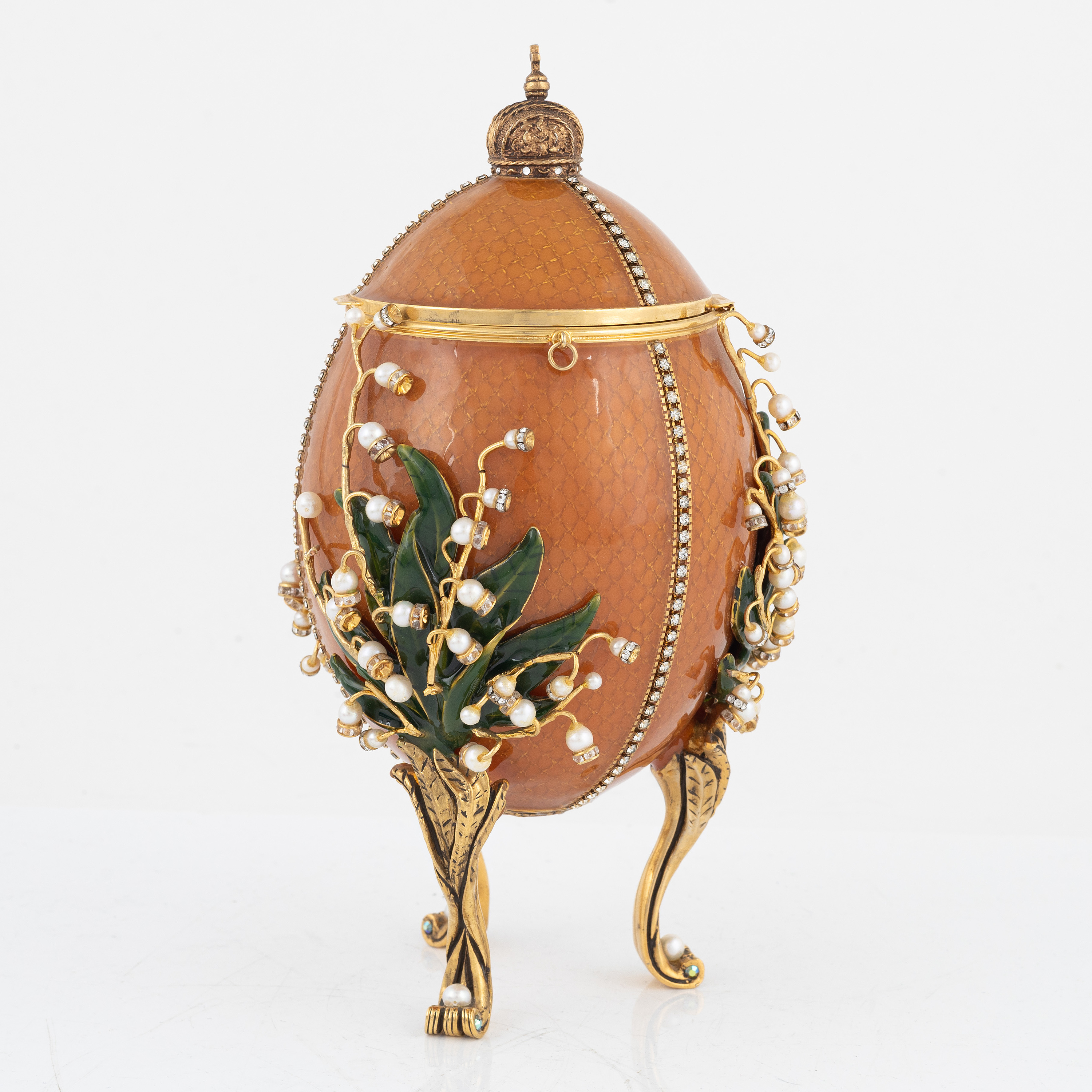 Enamelled decorative egg, 'Lily Of Valley', Vivian Alexander, after ...