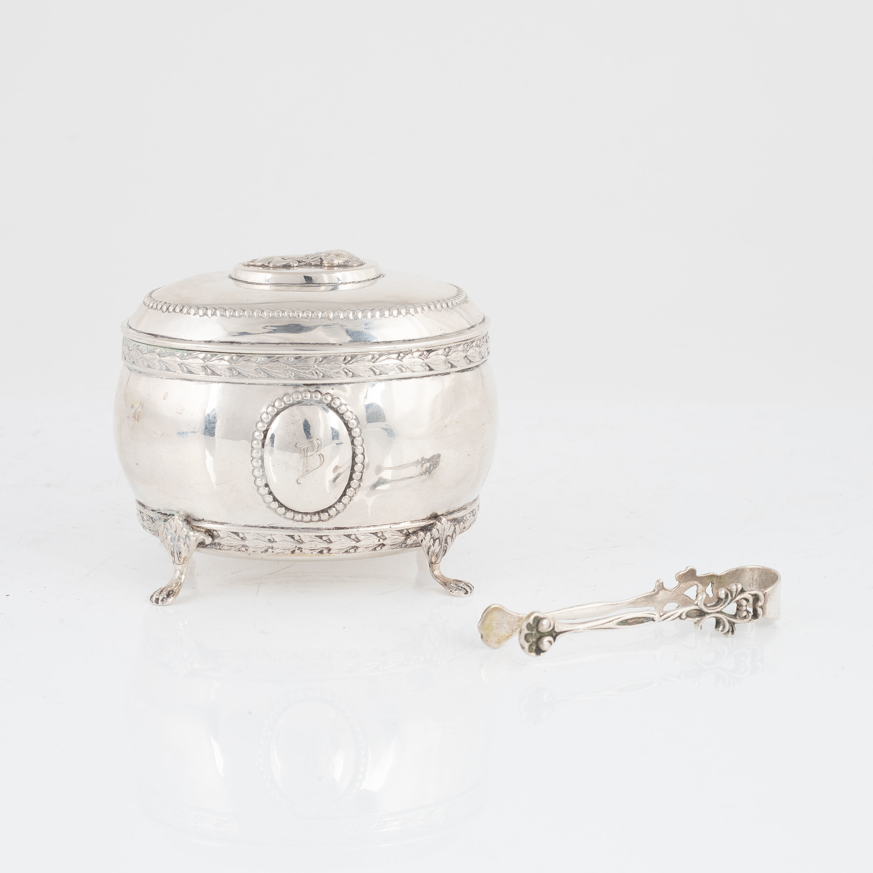 Adolf Mayer, a silver sugar box, Frankfurt, Germany, early 20th Century ...