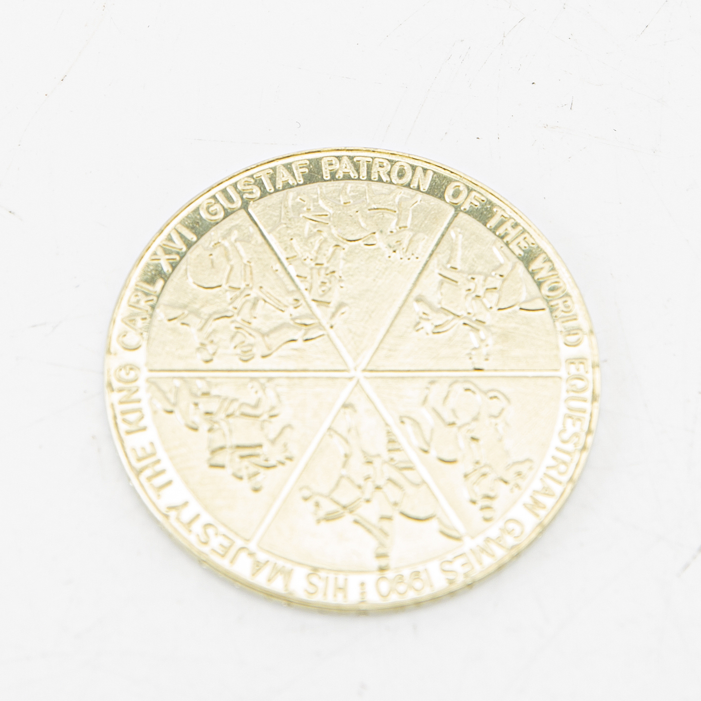 Medalj, 18K guld 3000 kr Carl XVI Gustaf, World Equestrian games ...