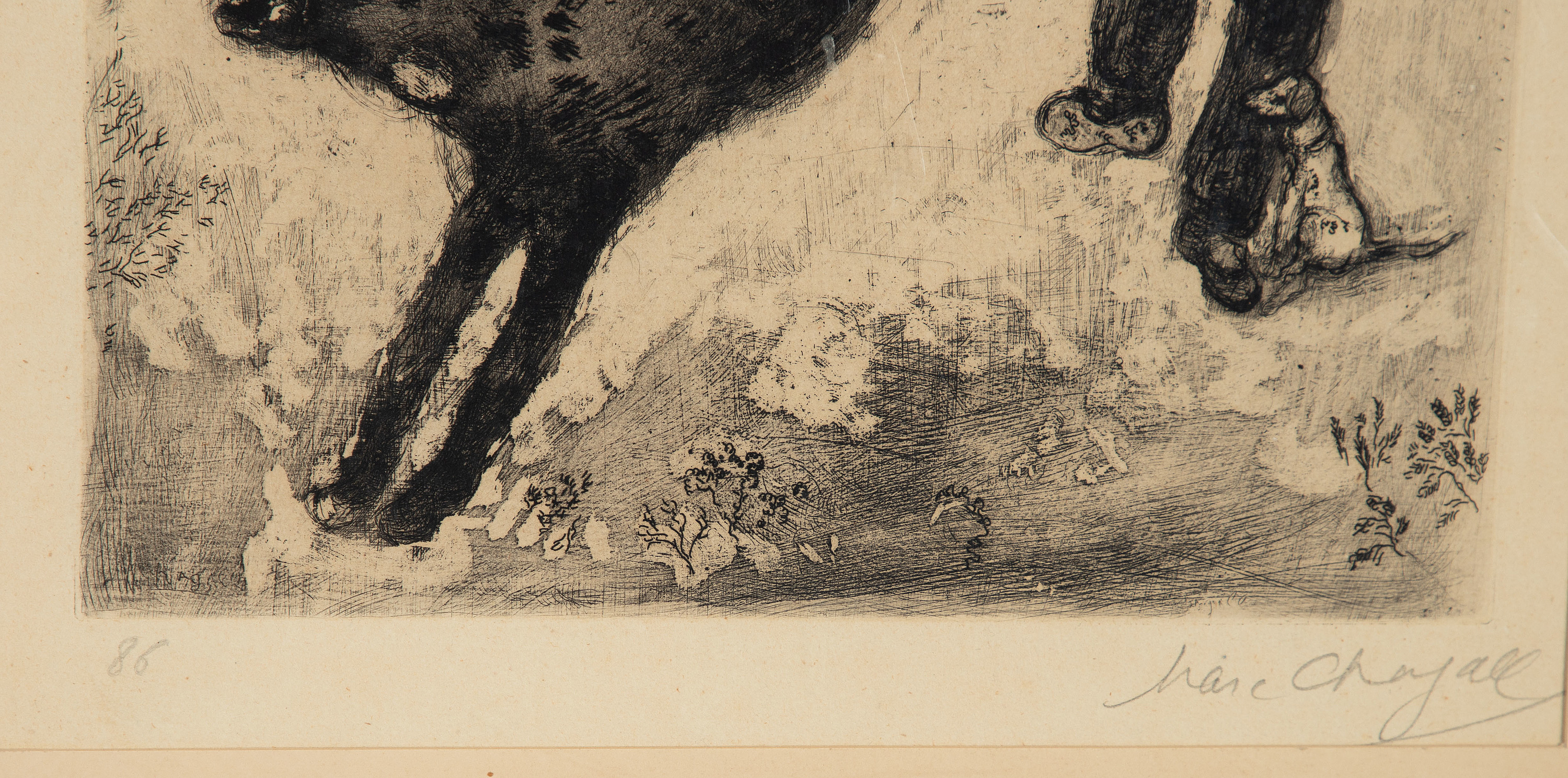 Marc Chagall, "L"Ane et le chien", ur Les fables de la Fontaine ...