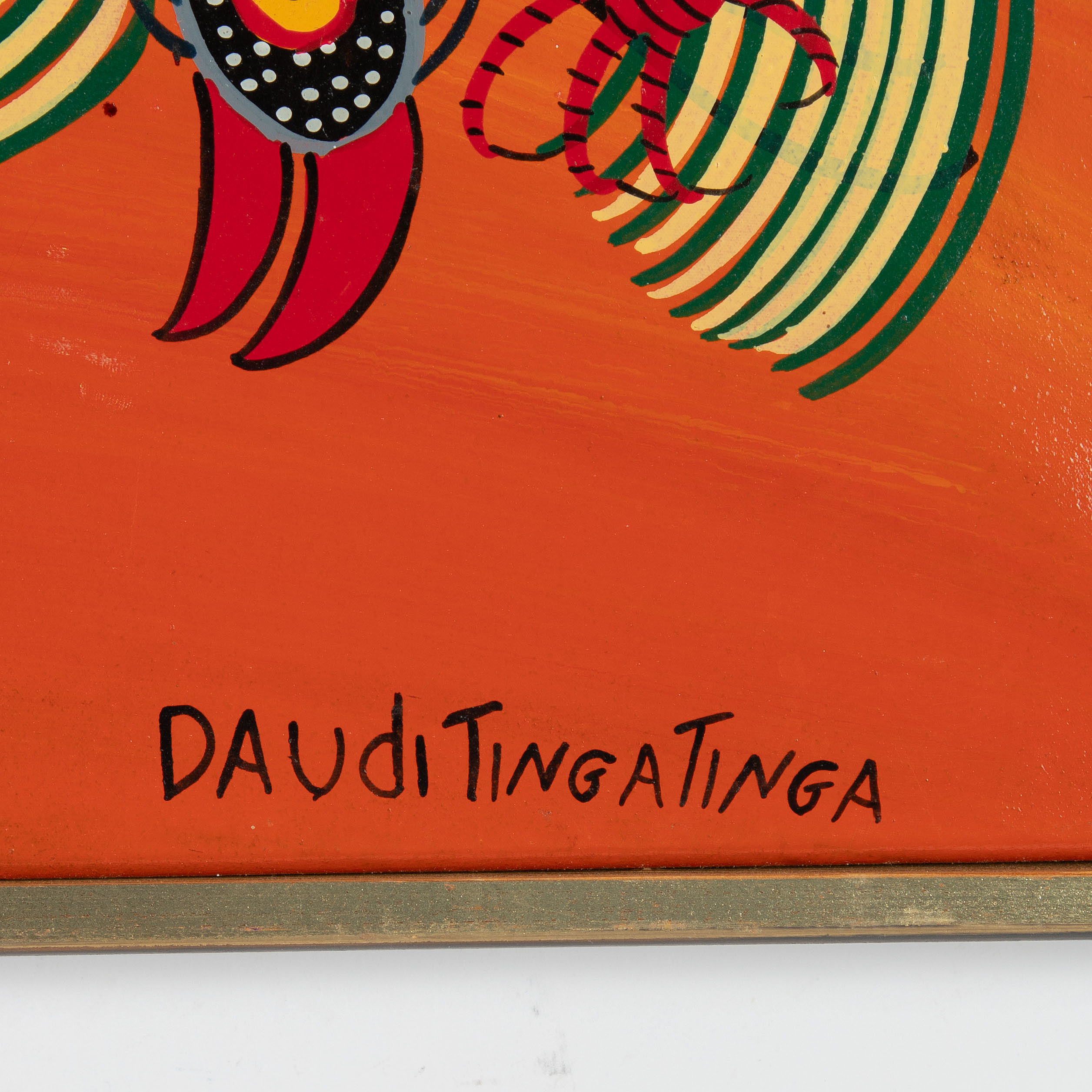 Daudi Tingatinga, Daudi Tingatinga, Guinea Fowl in Trees. - Bukowskis
