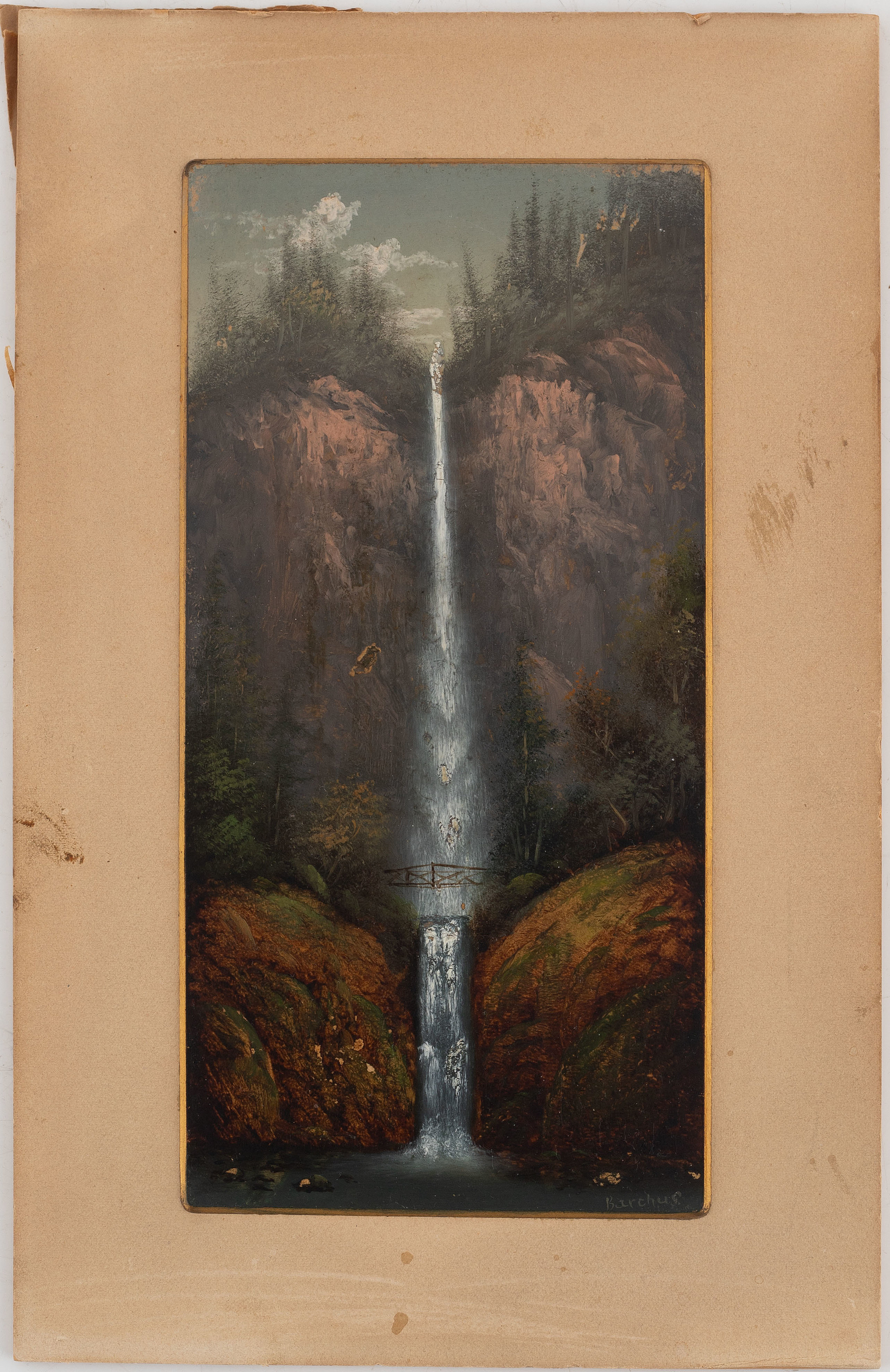 Eliza Rosanna Barchus, Waterfall by Multnomah Falls. - Bukowskis