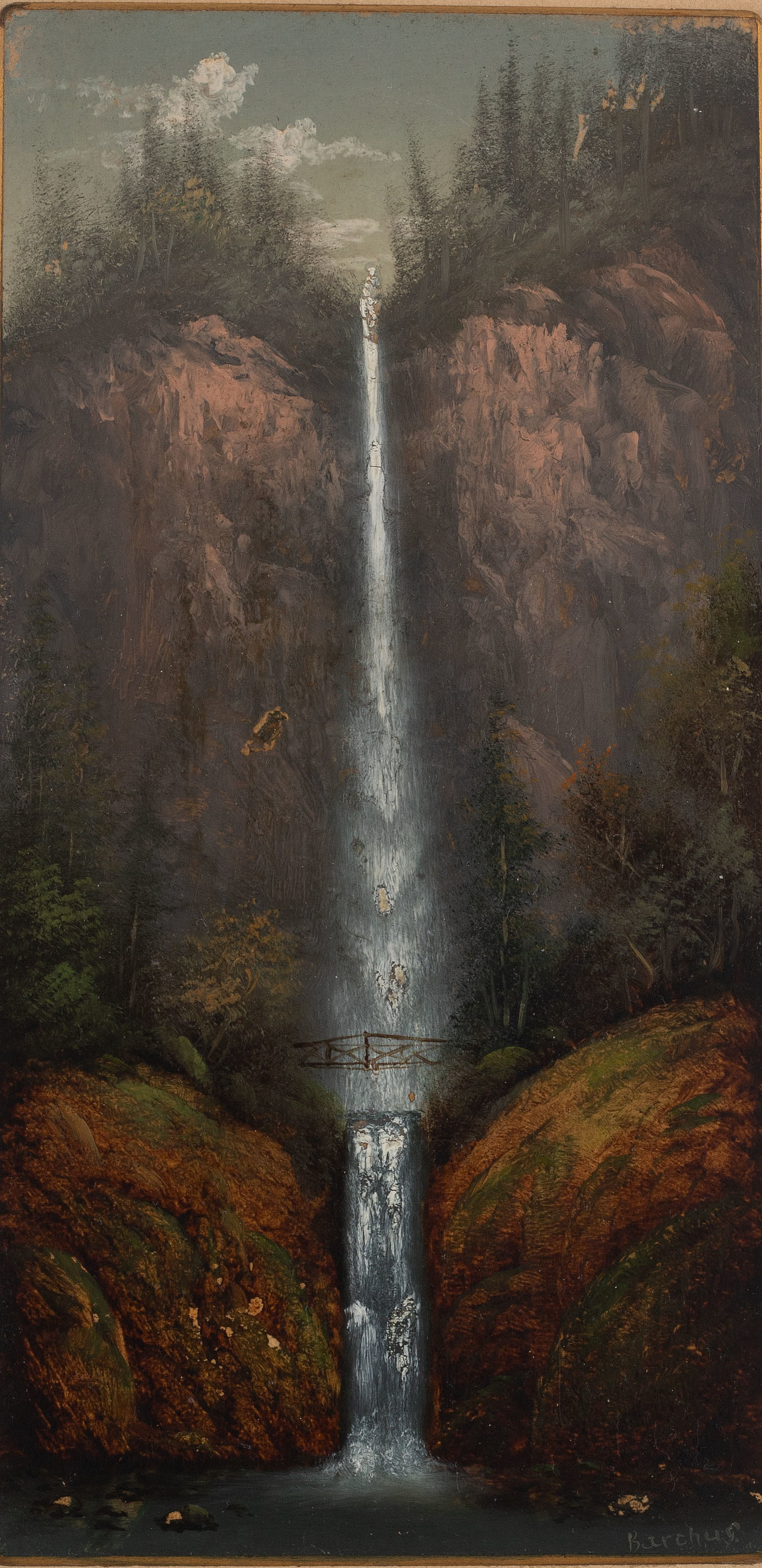 Eliza Rosanna Barchus, Waterfall by Multnomah Falls. - Bukowskis